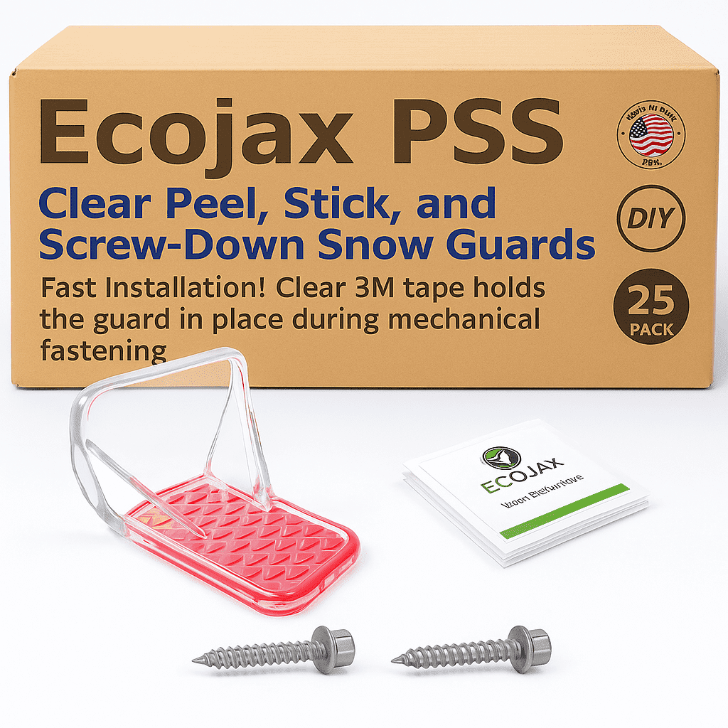 EcoJax PSS Peel–Stick & Screw Snow Guards for Metal Roofs | No Mess ...