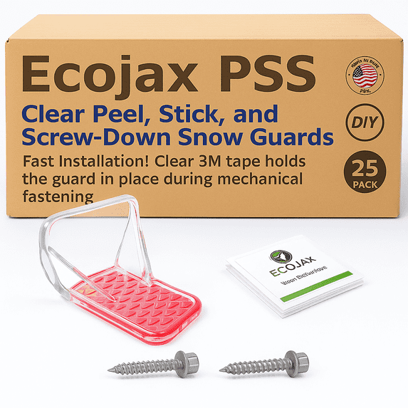 EcoJax PSS Peel–Stick & Screw Snow Guards for Metal Roofs | No Mess ...