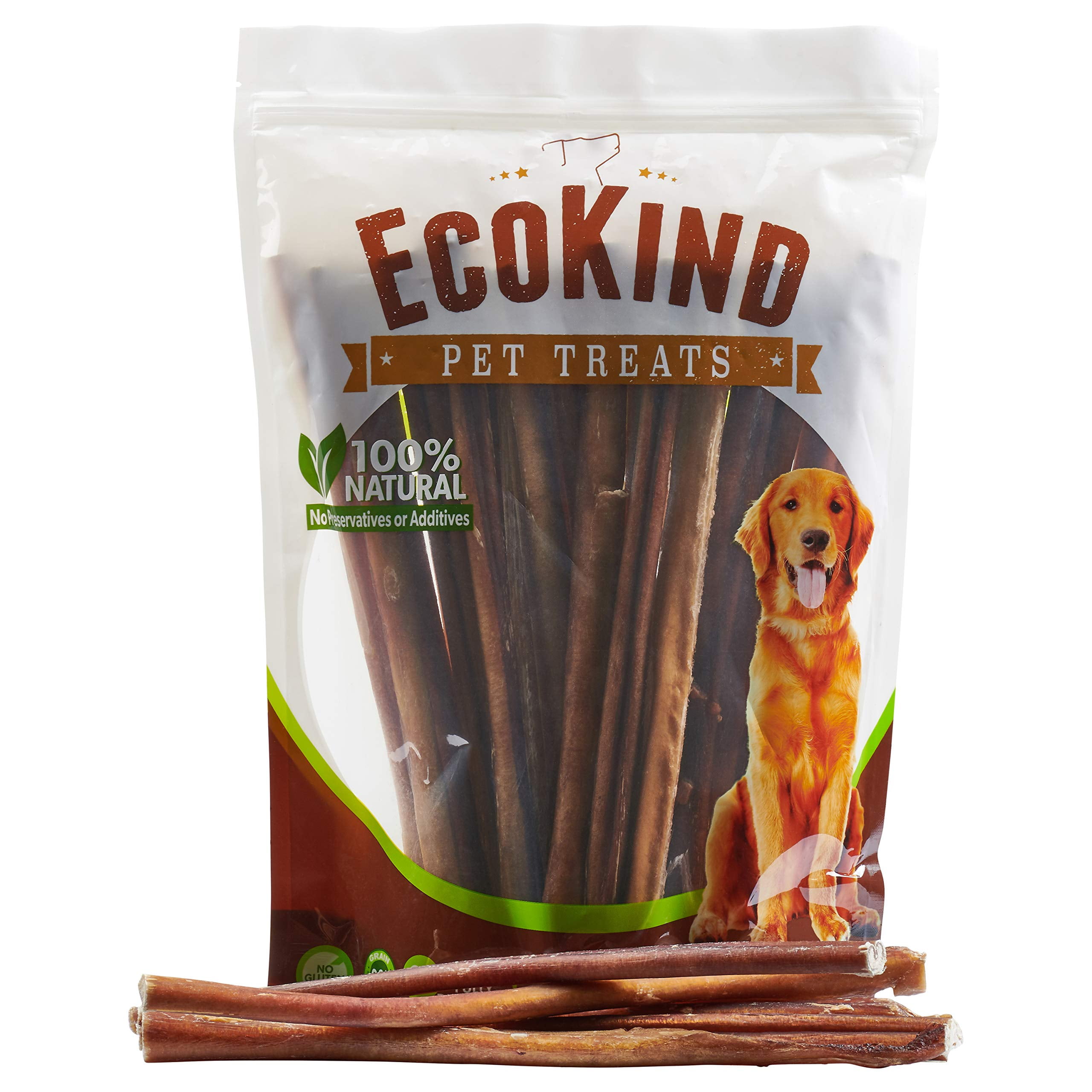 EcoKind Pet Treats All-Natural AIF4 Premium 12 Inch Bully Sticks for ...