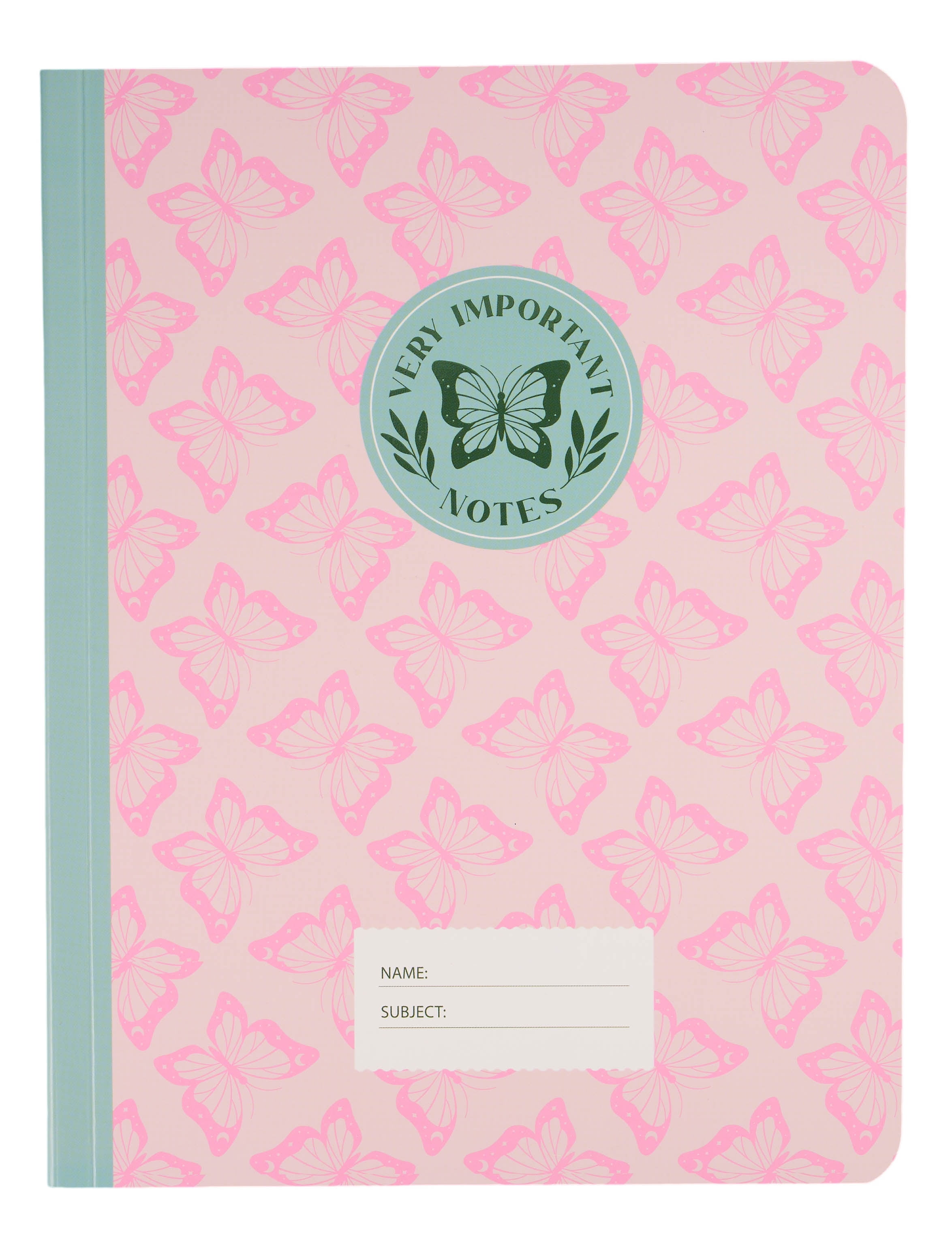 Ecokind by U Style Pink Butterfly Composition Book, 80 Sheets, Wide ...