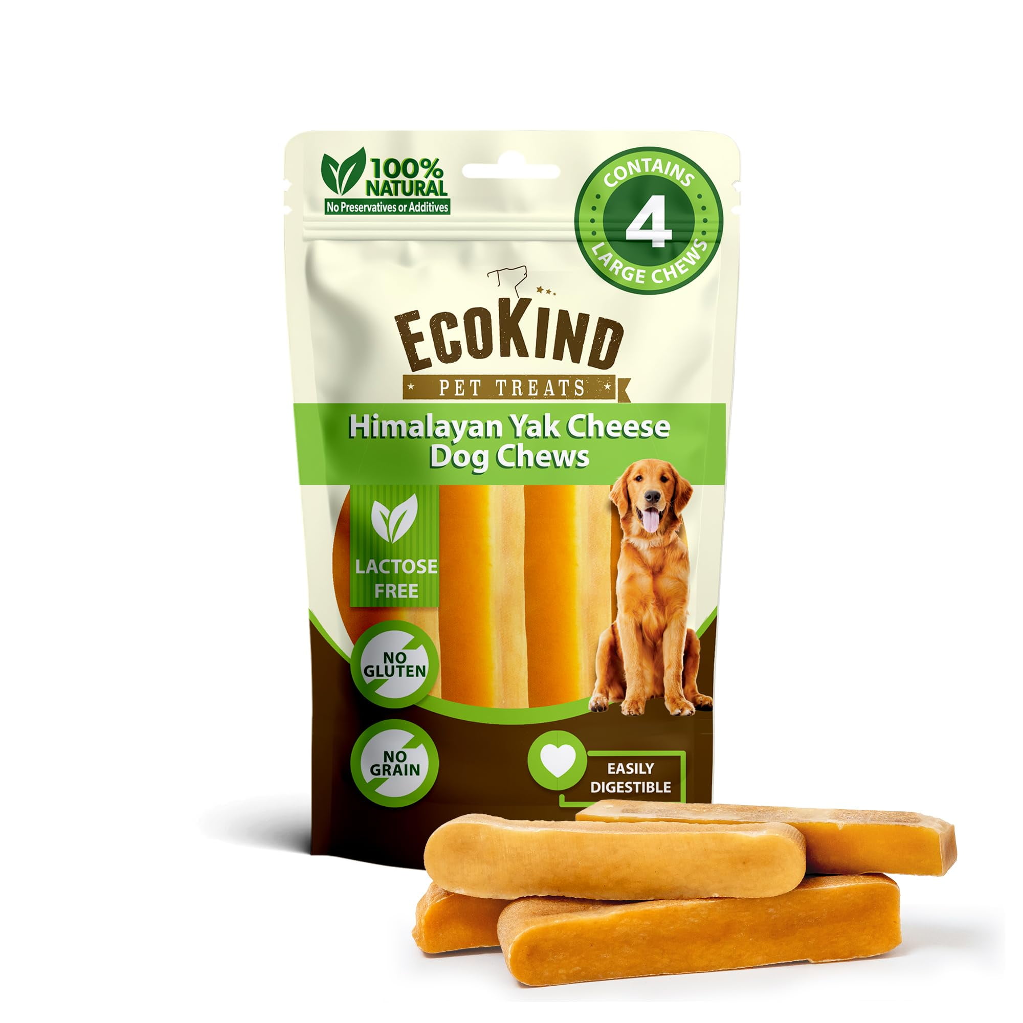 EcoKind Premium Gold Yak Cheese Himalayan FST1 Dog Chews, Dog Treats ...