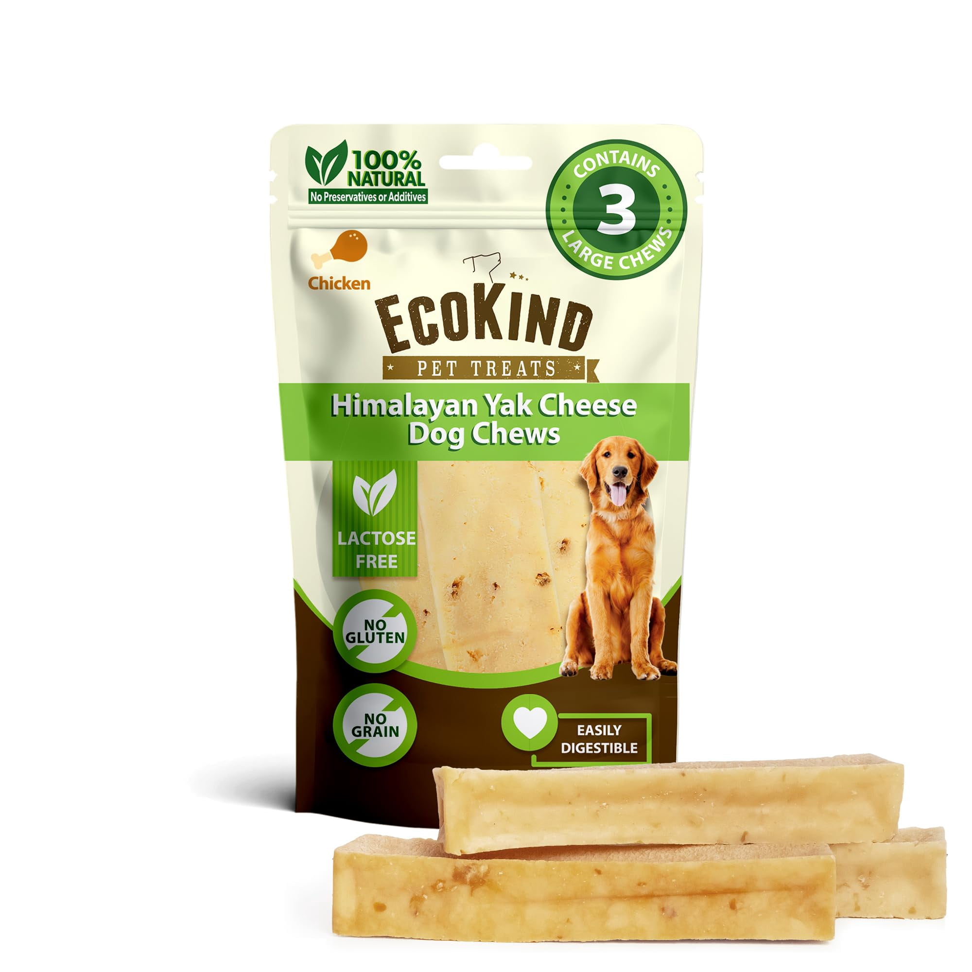 EcoKind Premium Gold Yak IRF13 Cheese Himalayan Dog Chews, Dog Treats ...