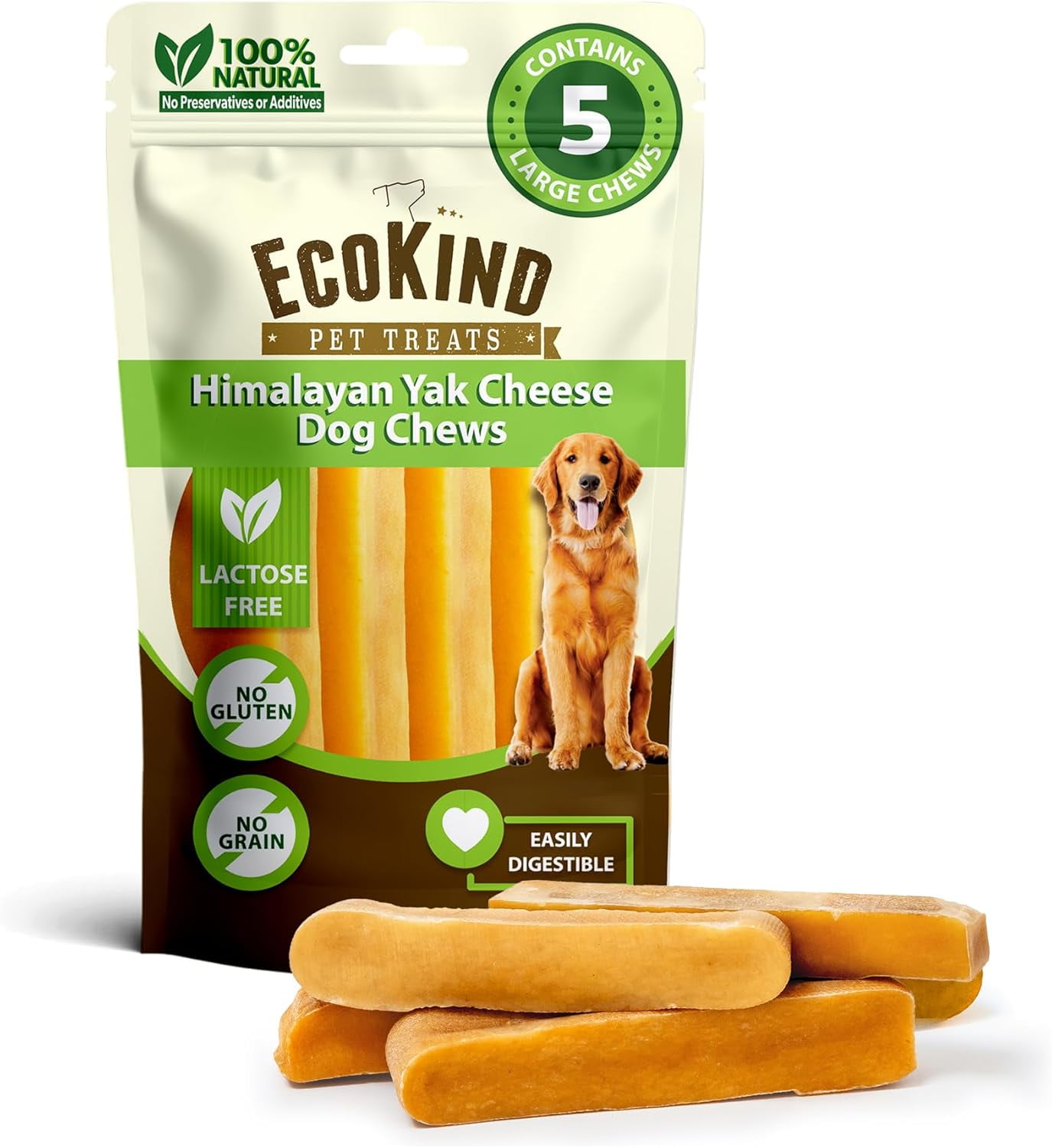 EcoKind Yak Milk Dog Chews for Large Dogs, Yak Stick Dog Treats ...