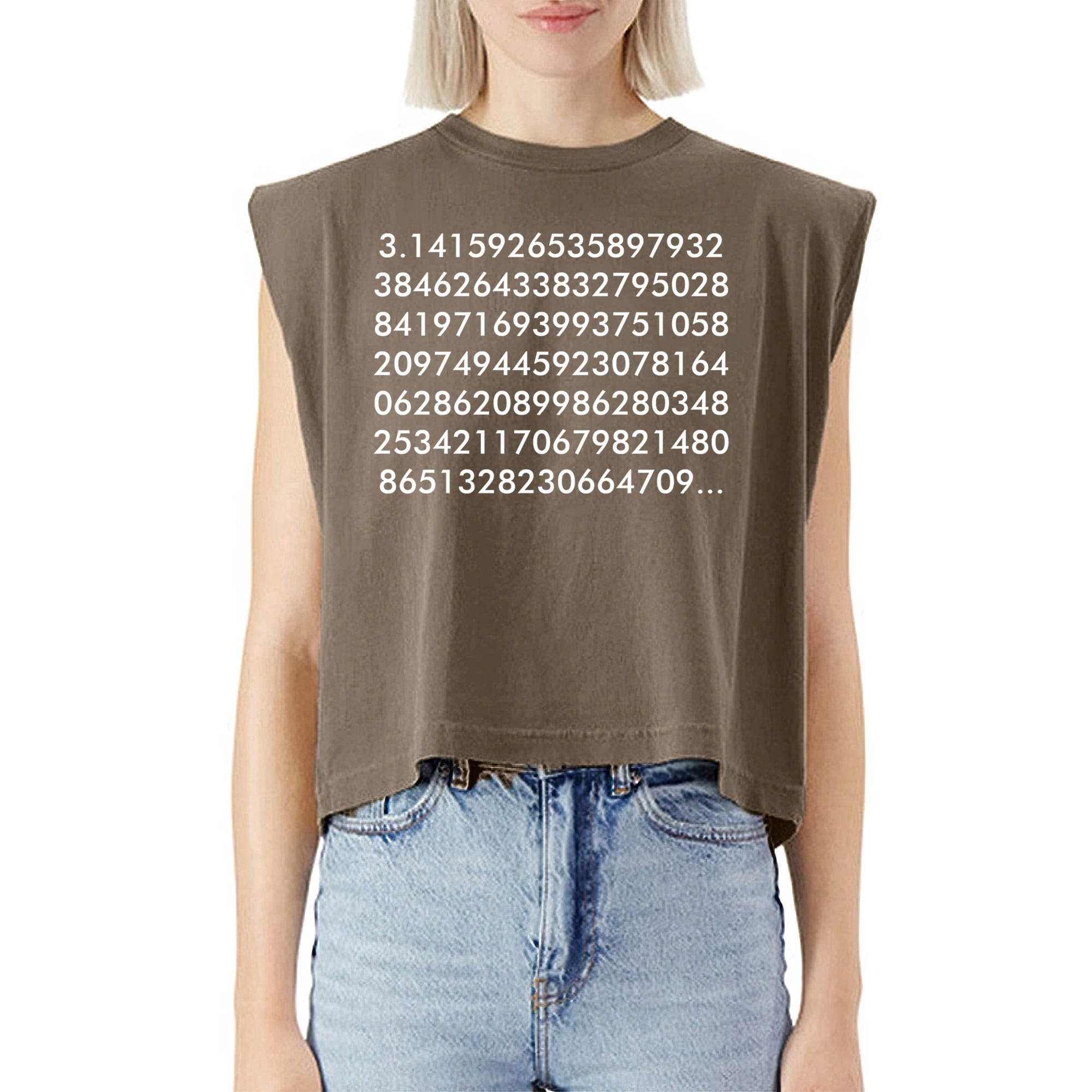 EcoLoom 3.1415926 π Noun Cap Sleeve Muscle Crop Top Funny Sleeveless ...