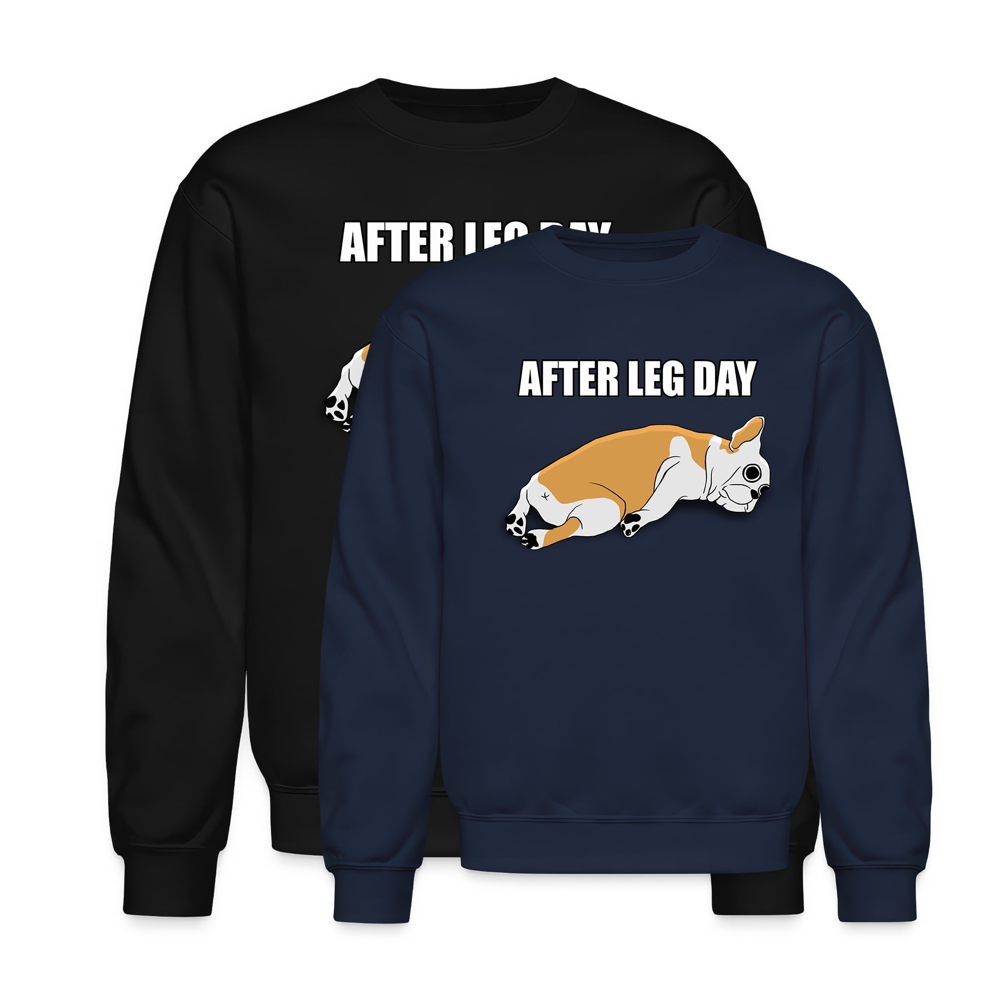 EcoLoom After Leg Day Pug Meme Midweight Crewneck Sweatshirt Black-XL ...