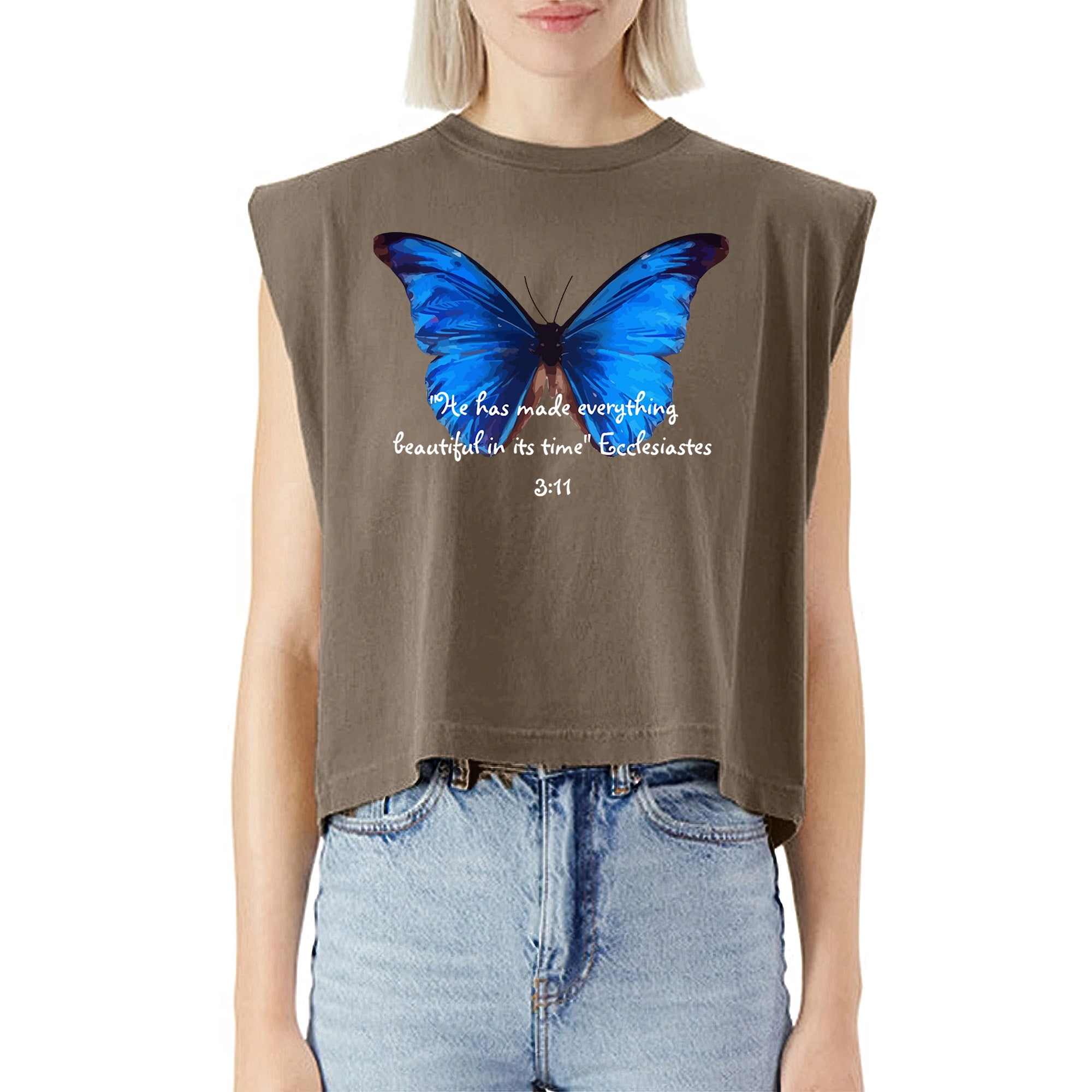 EcoLoom Butterfly Design With Ecclesiastes Bible Verse Cap Sleeve ...