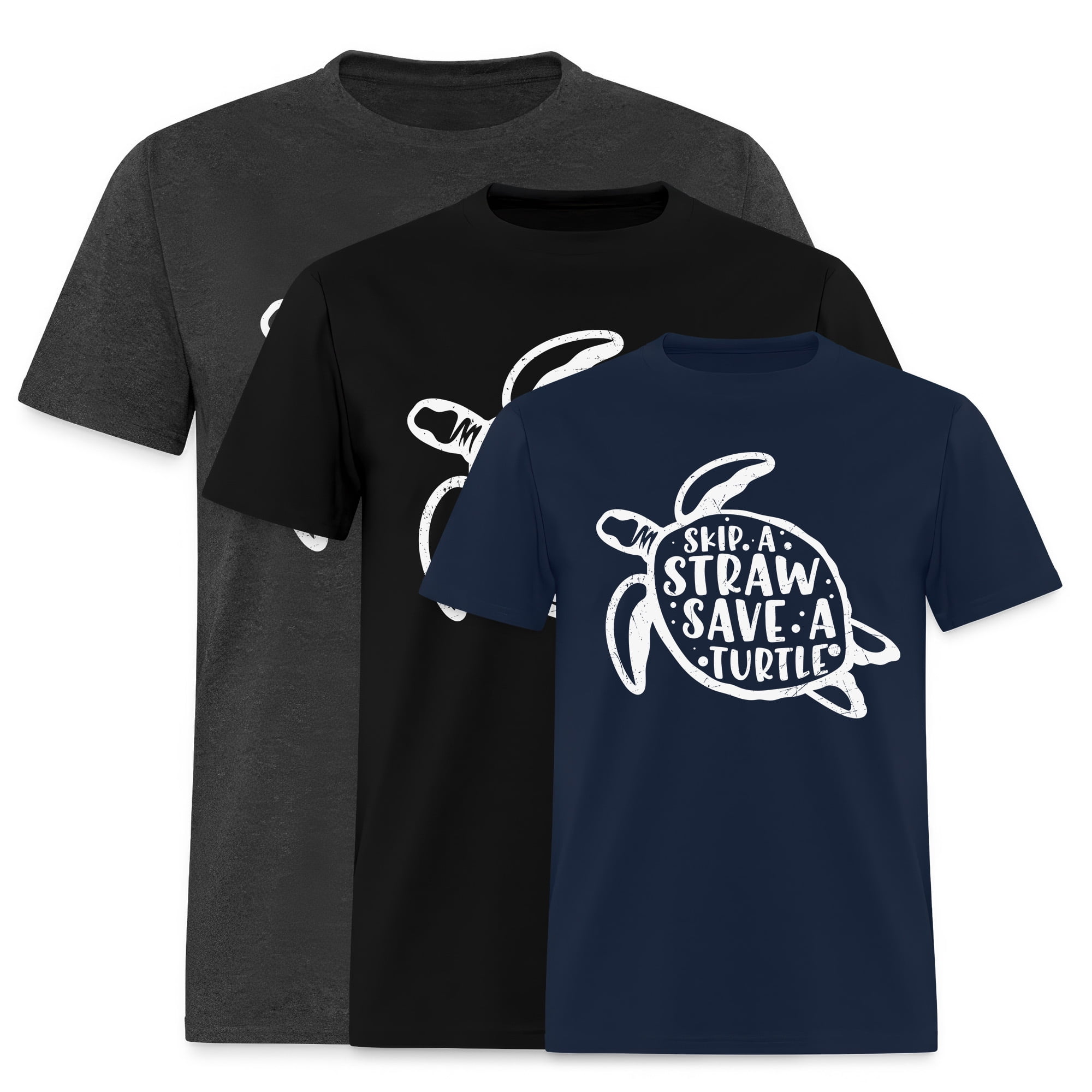 EcoLoom Earth Slogan Skip A Straw Save A Turtle Short Sleeve Unisex T ...