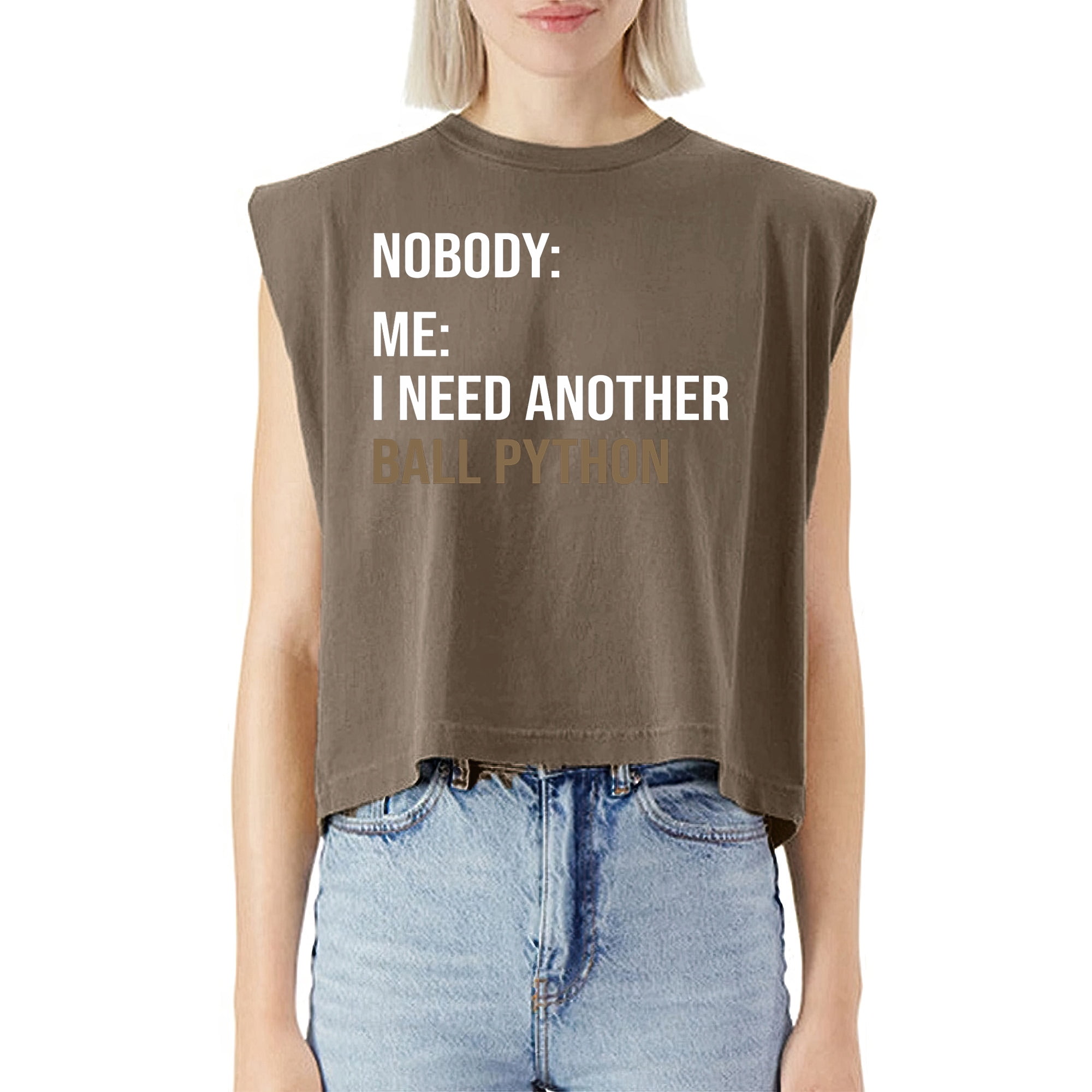EcoLoom Funny Ball Python Meme Snake Lover Cap Sleeve Muscle Crop Top ...