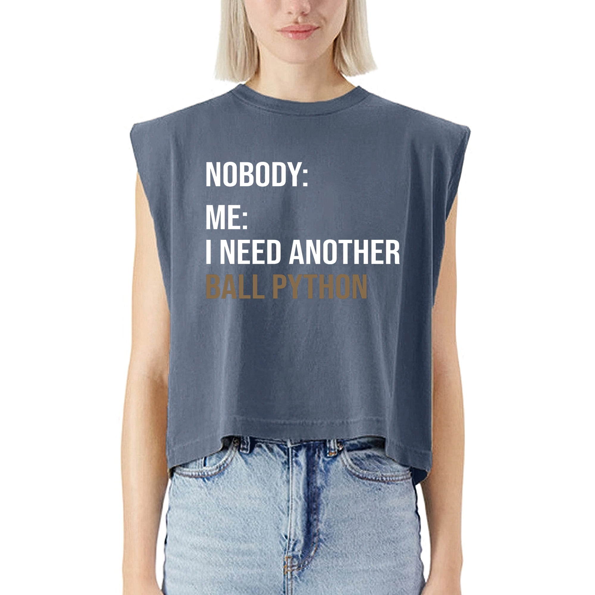 EcoLoom Funny Ball Python Meme Snake Lover Cap Sleeve Muscle Crop Top ...