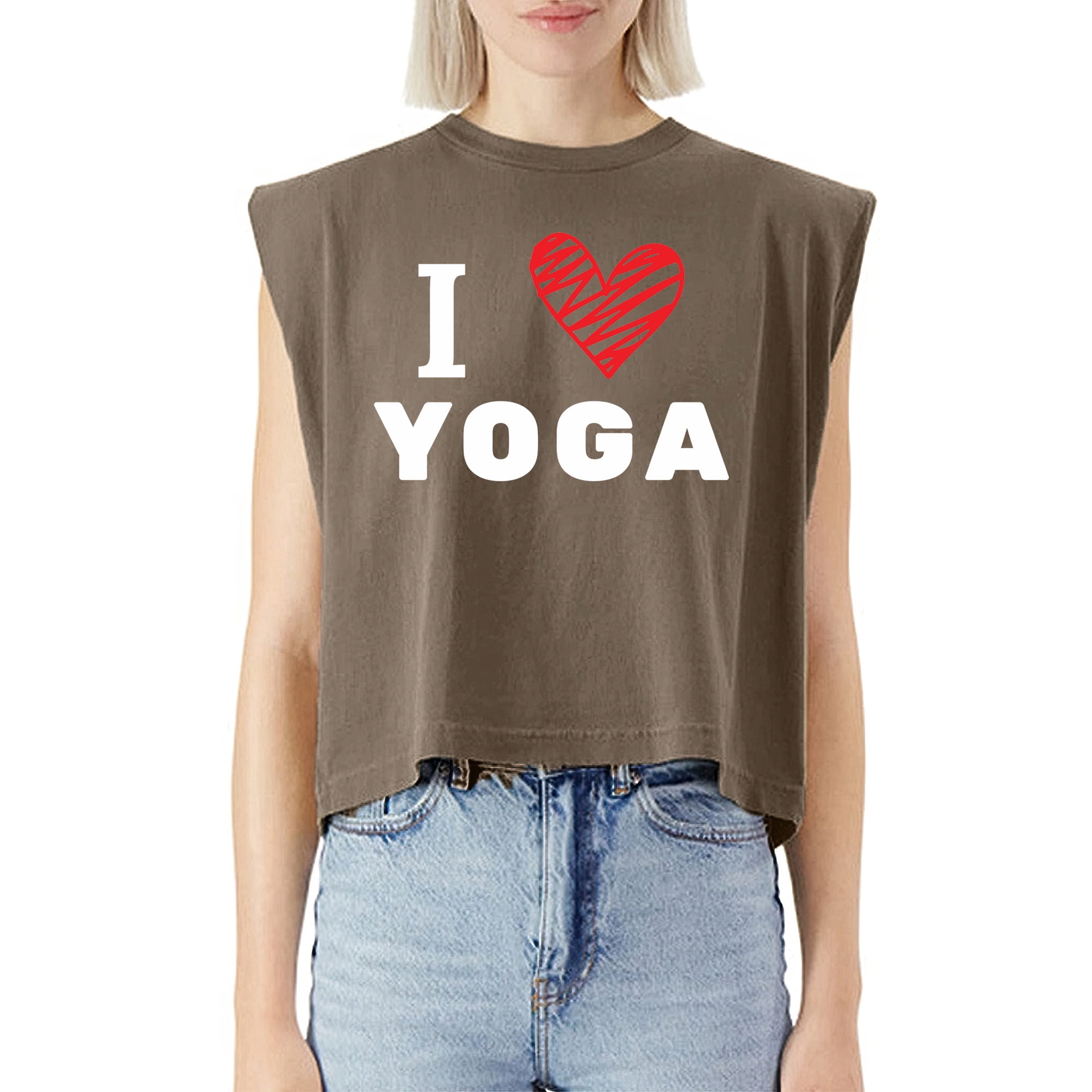 EcoLoom I Love Yoga Cap Sleeve Muscle Crop Top Funny Sleeveless Baby ...