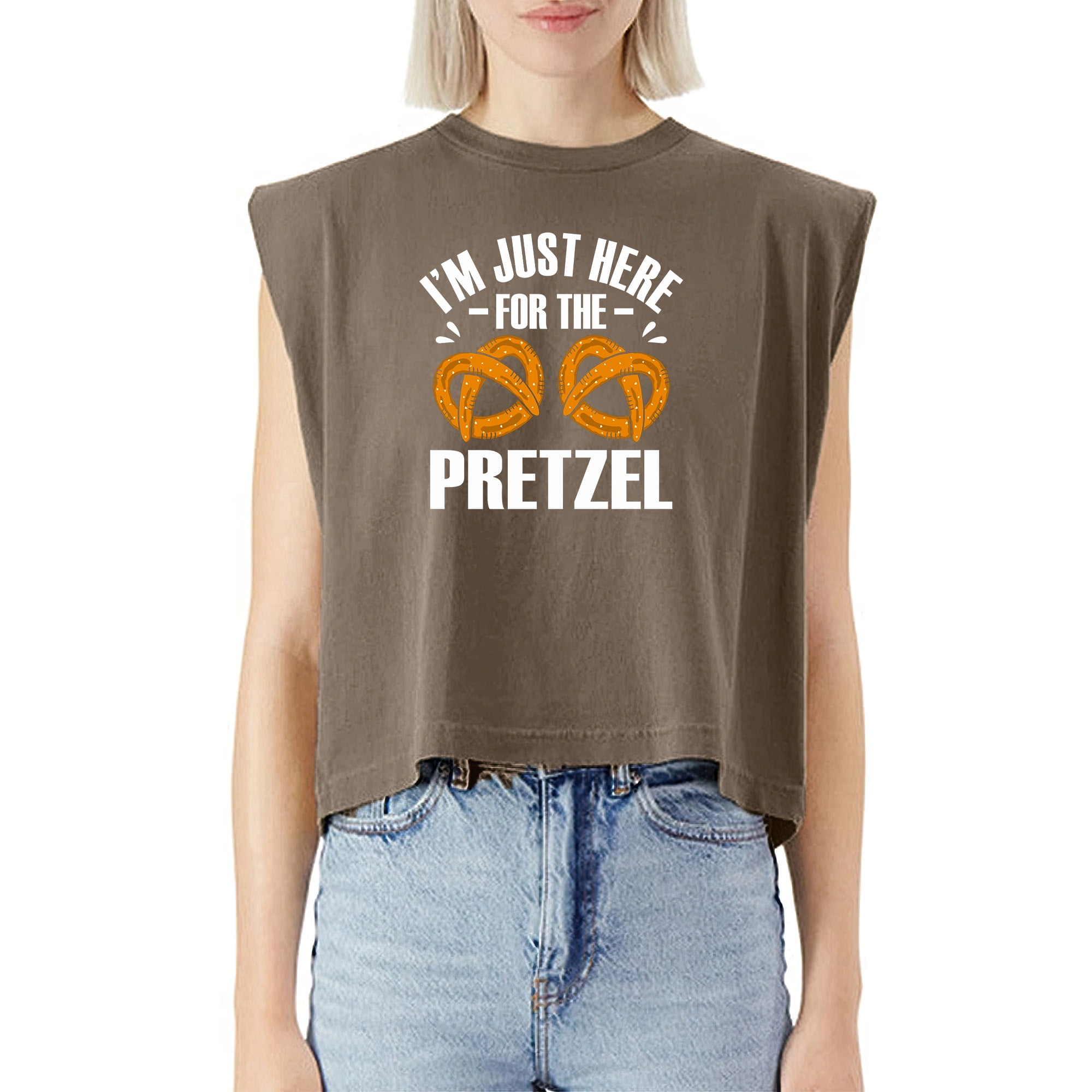 EcoLoom Im Just Here For The Pretzel Funny Prezel Fun Pun Cap Sleeve ...