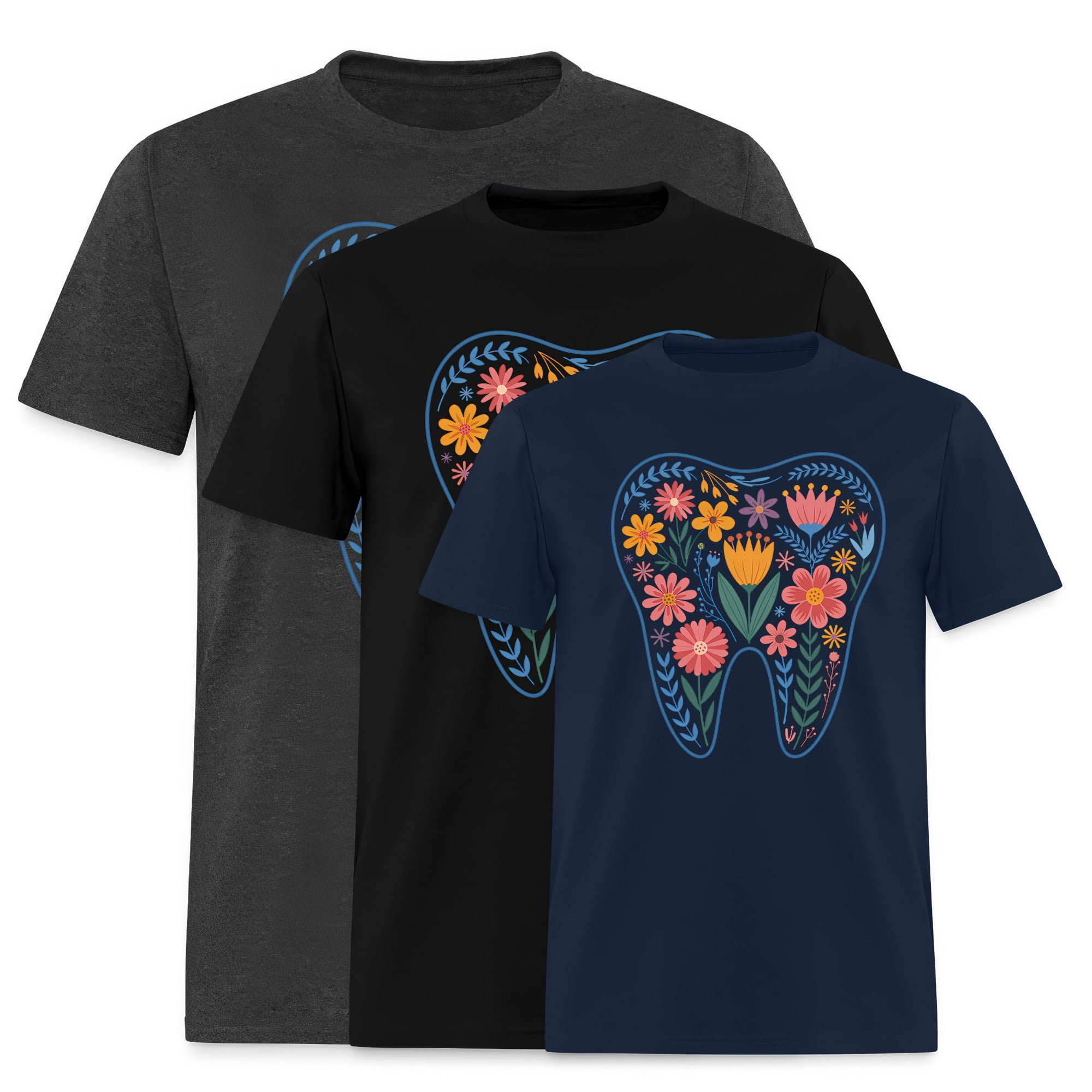 EcoLoom Vintage Dentist Floral Tooth Shirt Dental Student Gift Dental ...