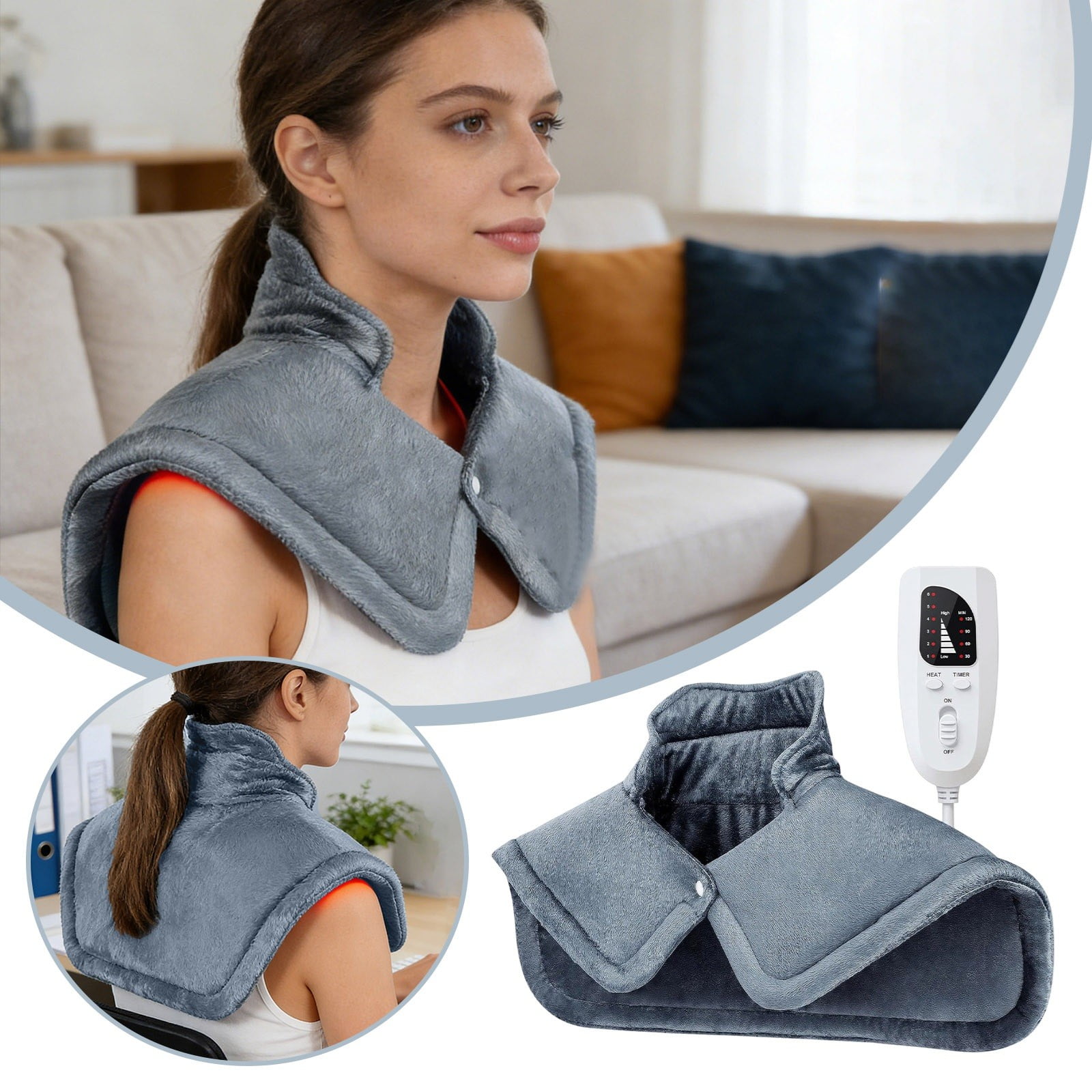 EcoNest 1PC Warm And Soft Heated Shawl Suitable For Winter Outdoor ...