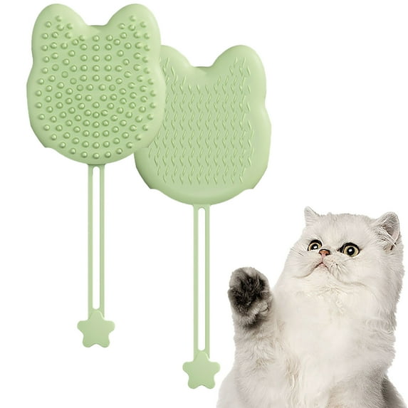 EcoNest 2 In 1 Pet Grooming Gloves Adorable Cat Head Shape Pet Grooming ...