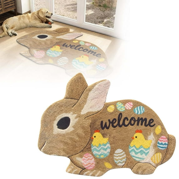 EcoNest 2026 Easter Bunny Shaped Welcome Mat Easter Absorbent And Wear ...