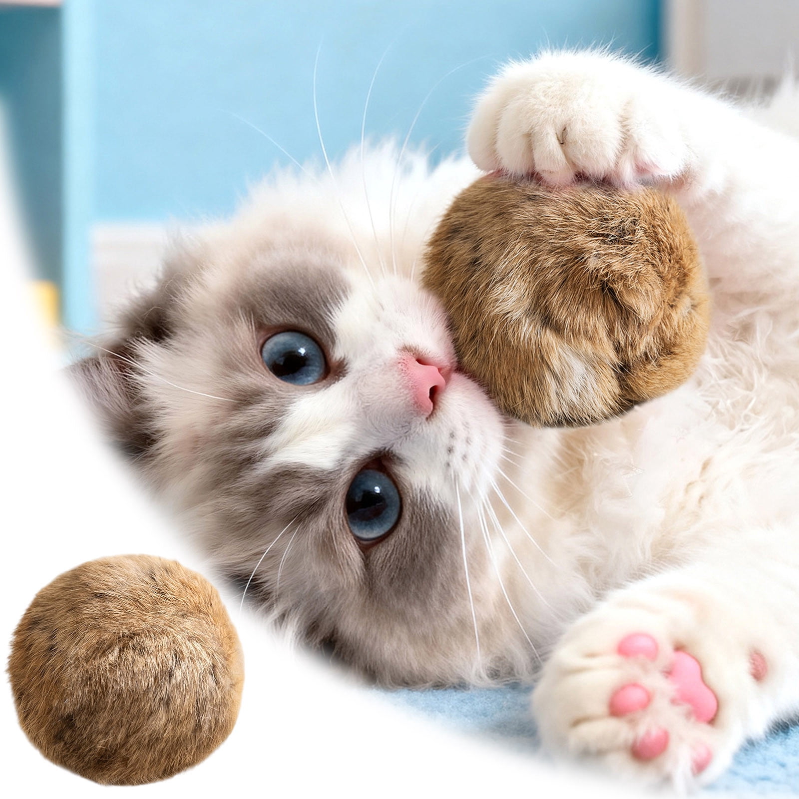 EcoNest 3.9 Inch Oversized Faux Interactive Cat & Stuffed Indoor For ...