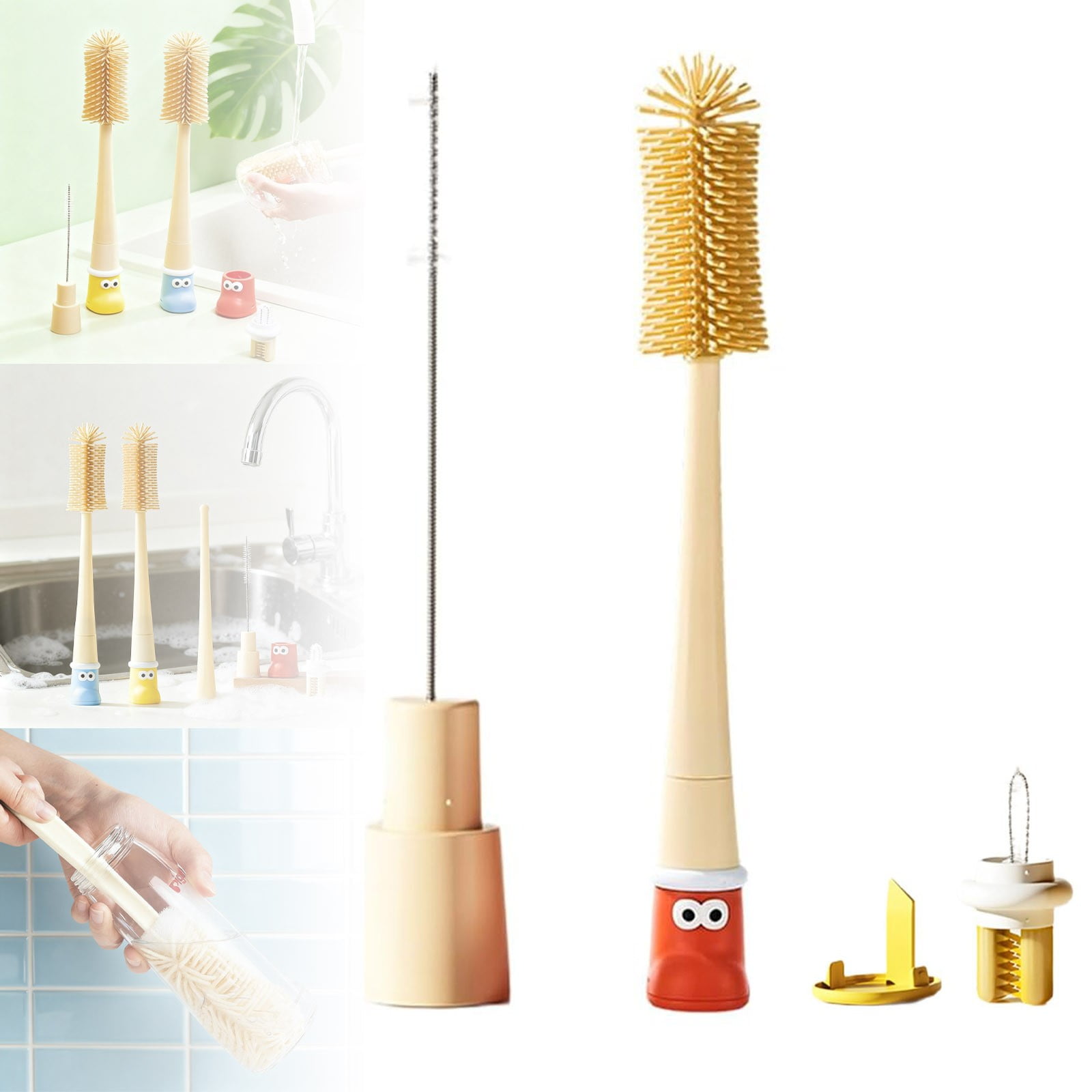 EcoNest 360° Flexible Silicone Bottle Brush 5 In 1 Function Cleaning ...