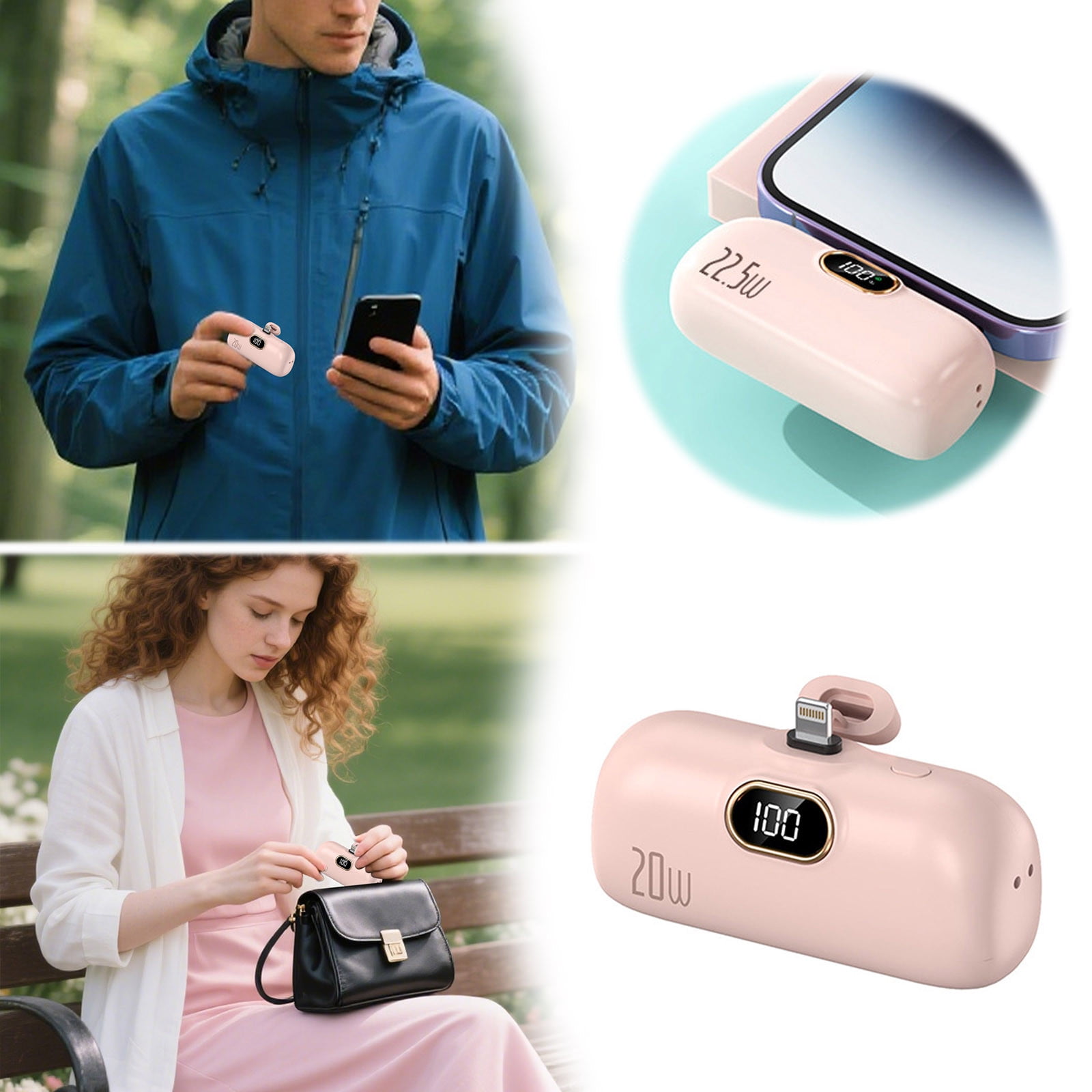 EcoNest 5000mah Mini Portable Charger USB C Double Directional Fast ...