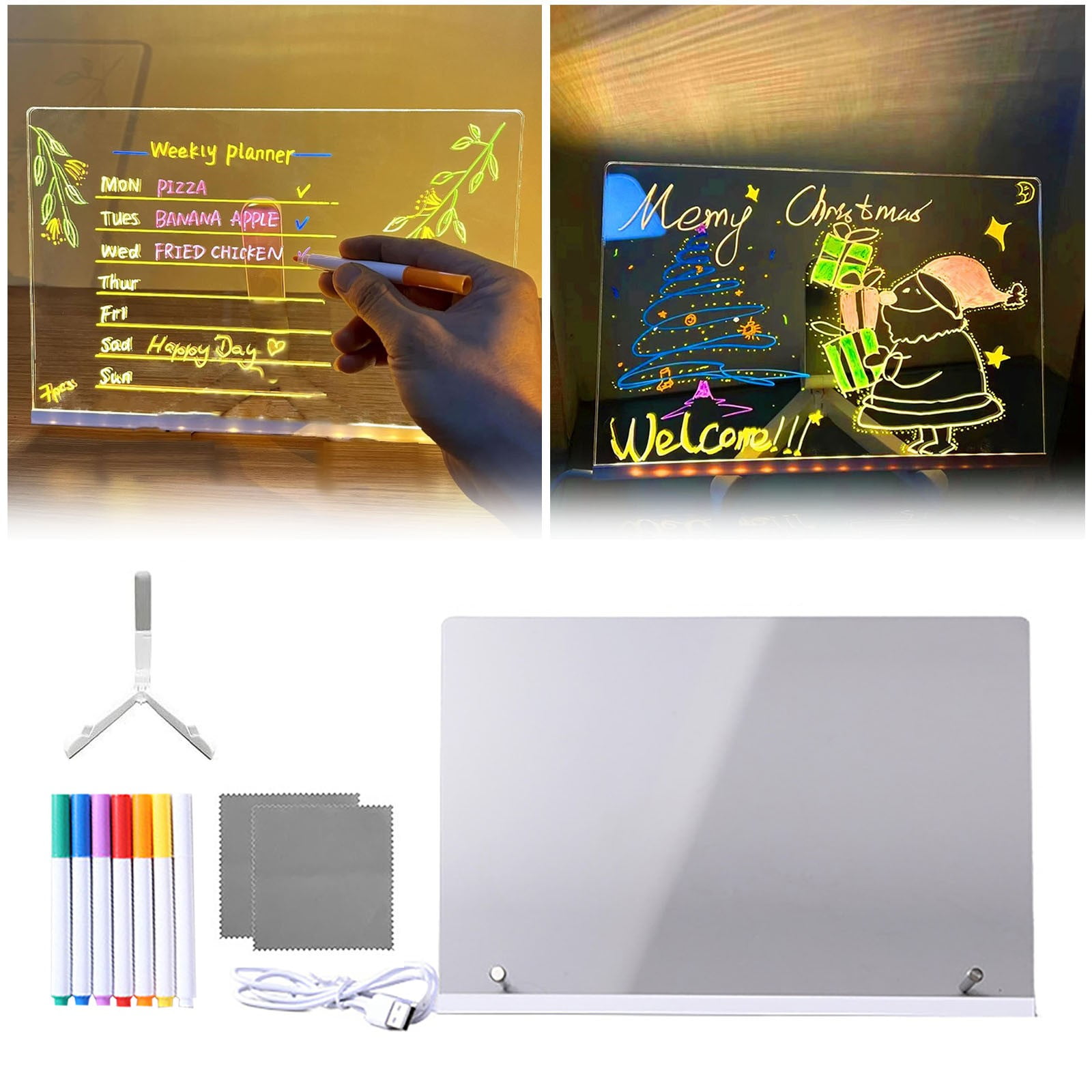 EcoNest 7 Color LED Drawing Board For Kids & Adults Light Up Doodle ...