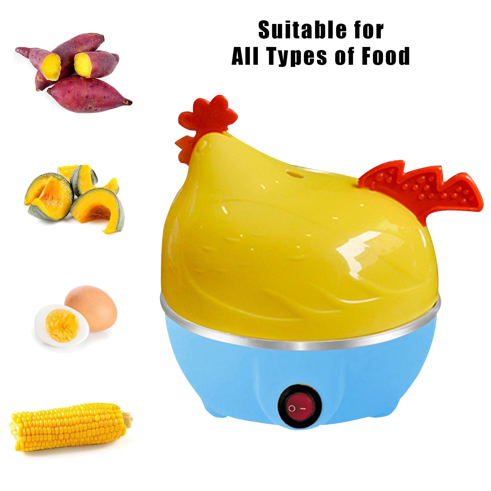 EcoNest 7 Eggs Capacity Egg Steamer Cute Chicken Shape Egg Cooker Mini ...