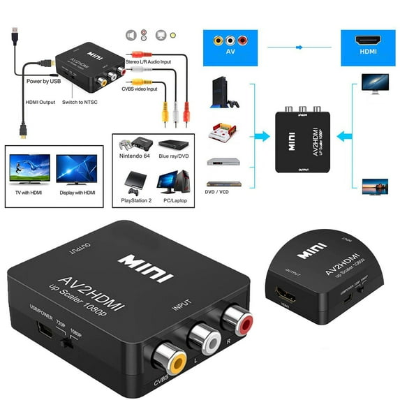 EcoNest AV TO Converter AV To Video Adapter The Set Top Box To TV ...
