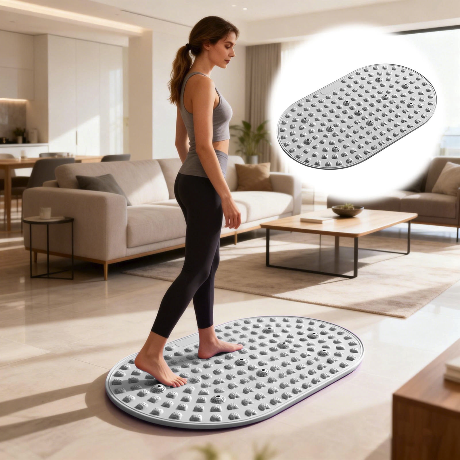 EcoNest Acupressure Massage Mat TPR Mat With 7 Acupoint Massager Pad ...