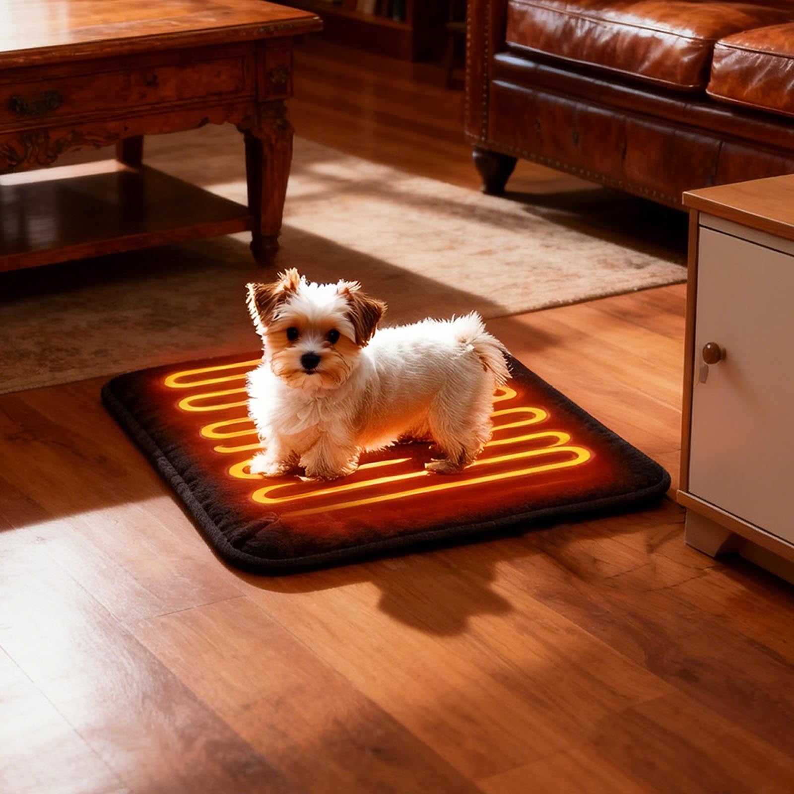 EcoNest Adjustable Temperature Heating Mat With Chew Cord For Indoor Outdoor Use By Small Medium ...