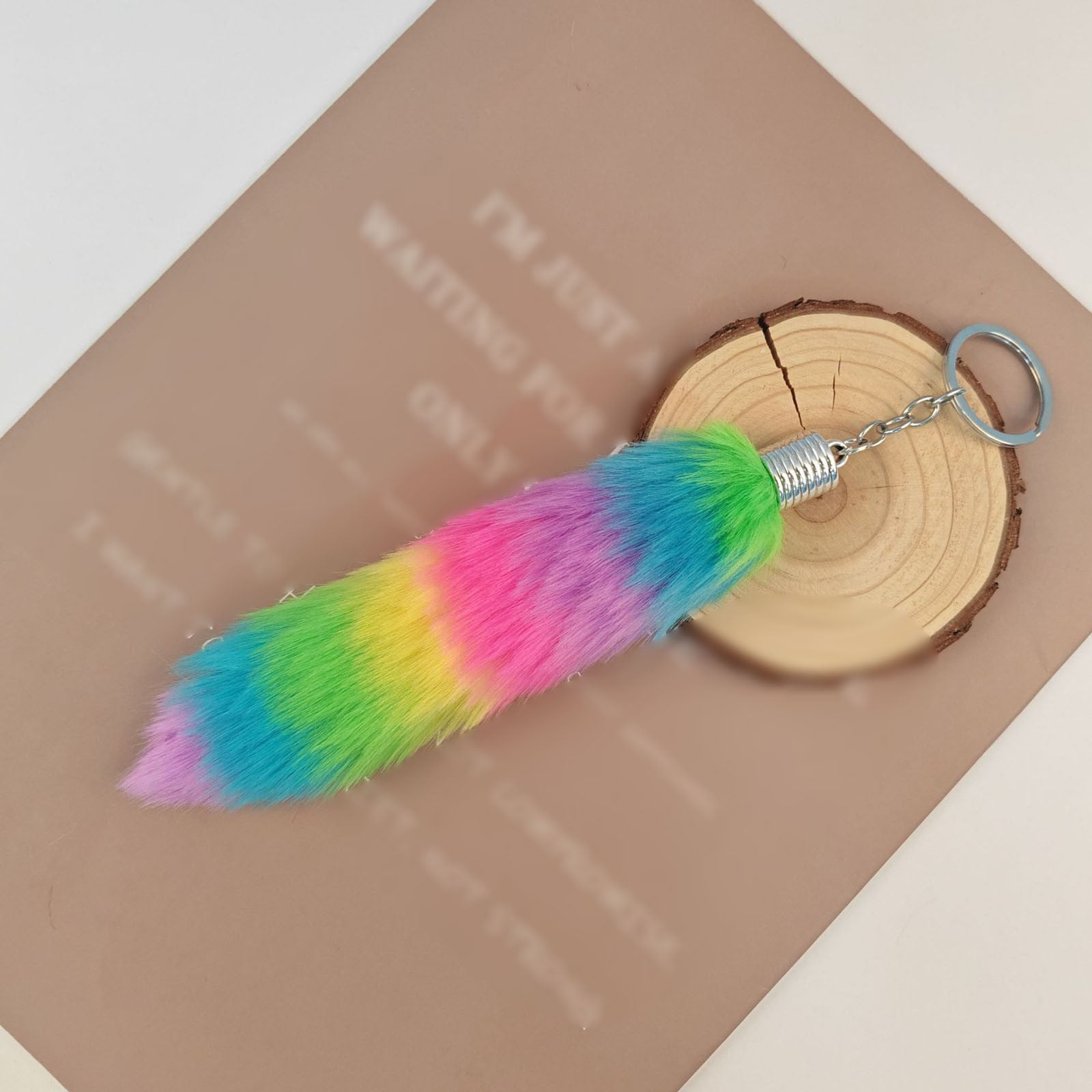 EcoNest Adorable Animal Furry Tail Keychain Hanger Plushy Tail Unique ...
