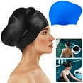 EcoNest Big Head Swim Cap For Women With Long Hair High Elasticity Plus ...