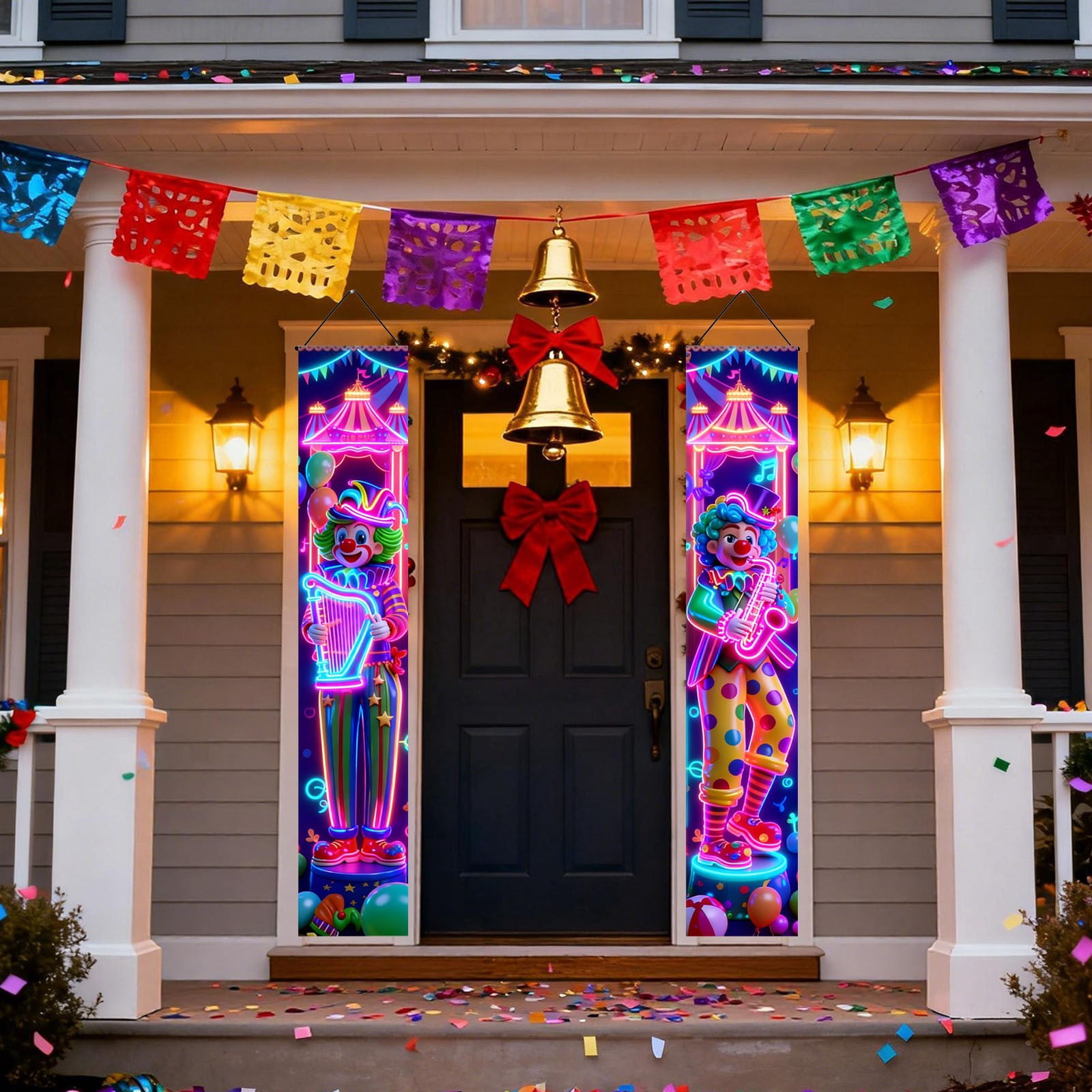EcoNest Carnival Celebration Door Hanging With Punch Holes And Ribbons ...
