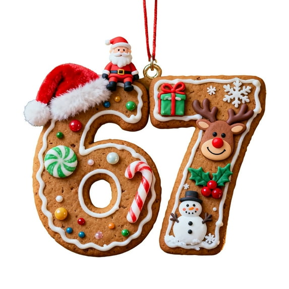 EcoNest Christmas Acrylic Number Hanging 8cm Festive Hanging With Santa ...