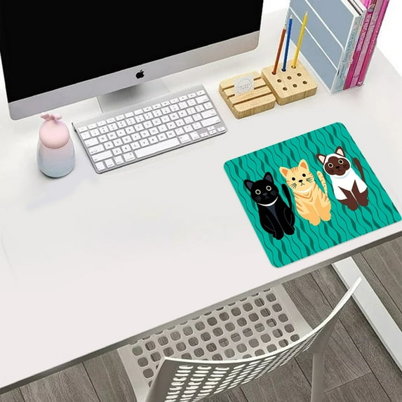 EcoNest Cute Pad Colorful Cat Natural Rubber Non Slip Rectangle Pads ...