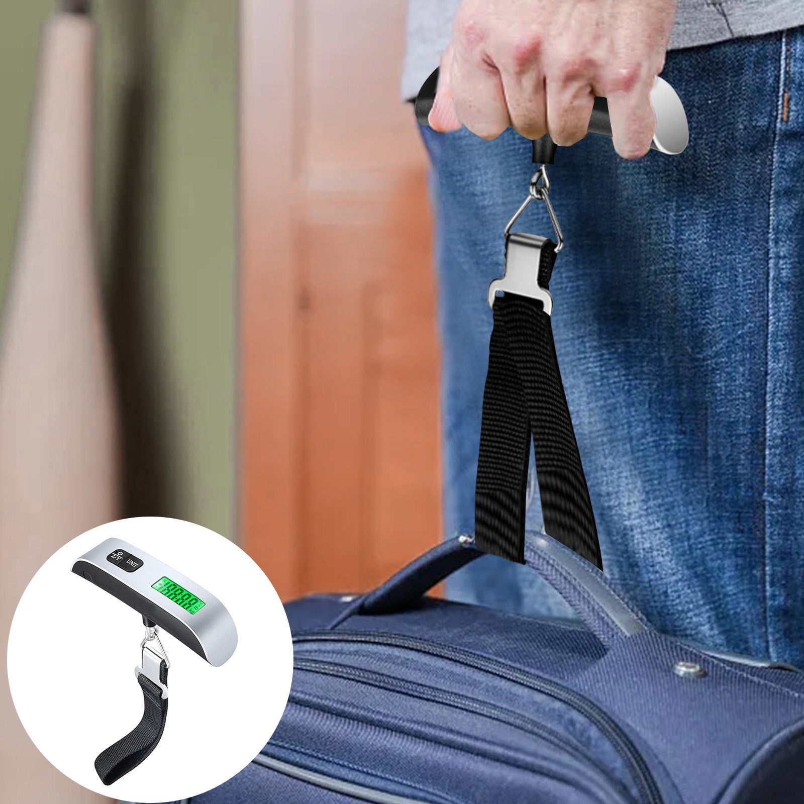 EcoNest Digital Luggage Scale 110 LB Stainless Steel Hanging Handheld ...