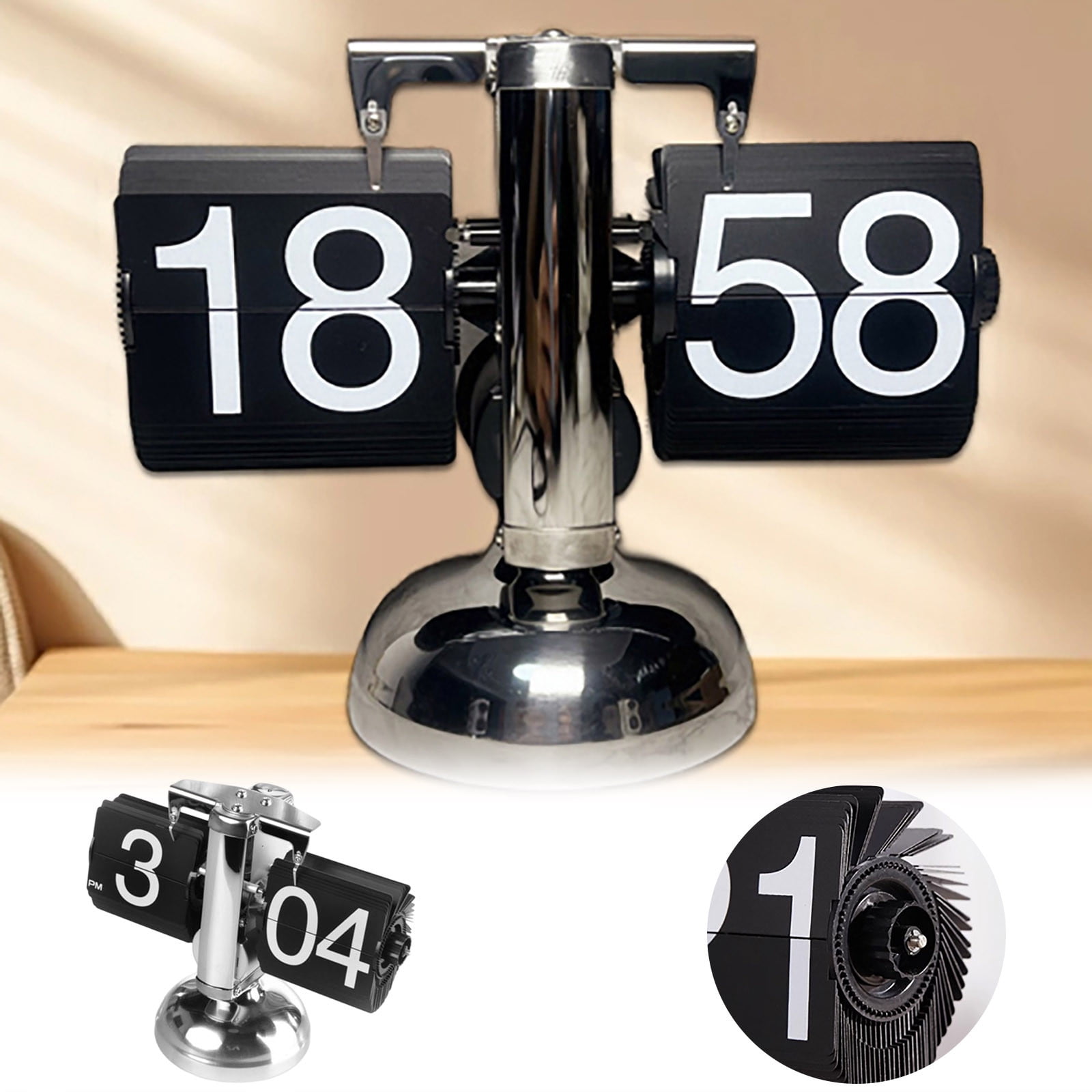 EcoNest Digital Mechanical Flip Clock Flip Desk Clock Retro Flip Clock ...