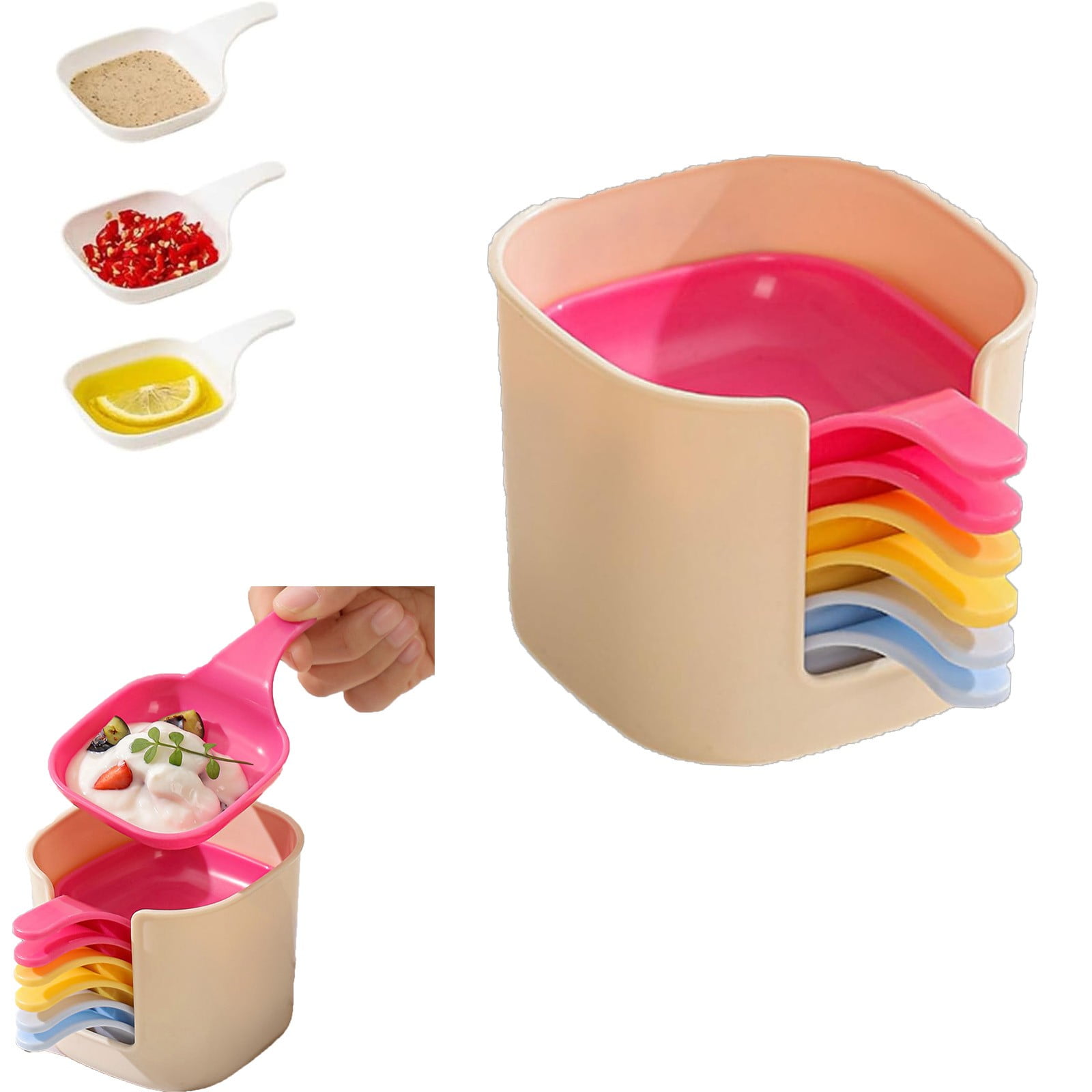 EcoNest Dip Tray And Stand 6 Piece Plastic Dip Tray With Storage Dip ...