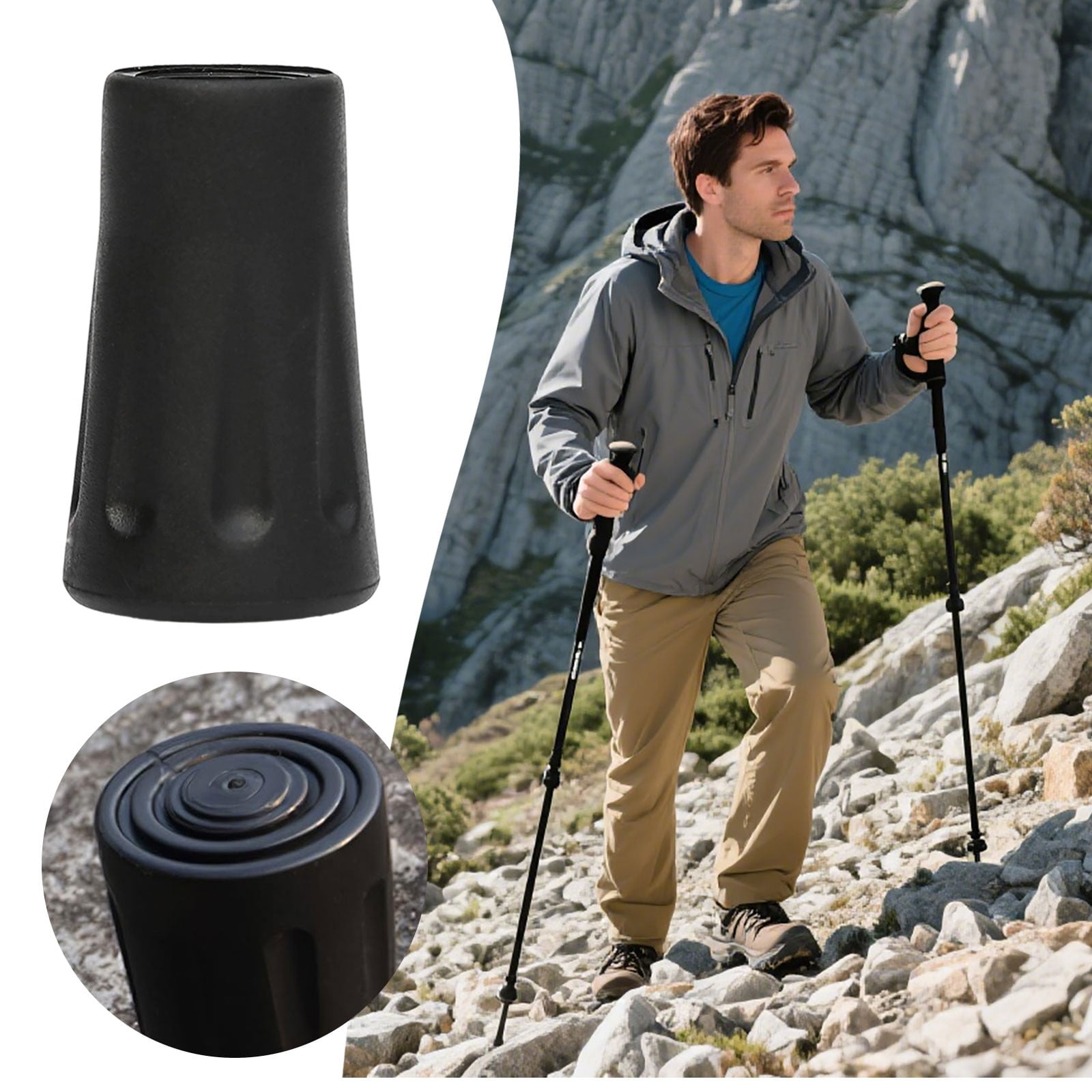EcoNest Durable Trekking Pole Slip Rubber Tips For Hiking Walking ...