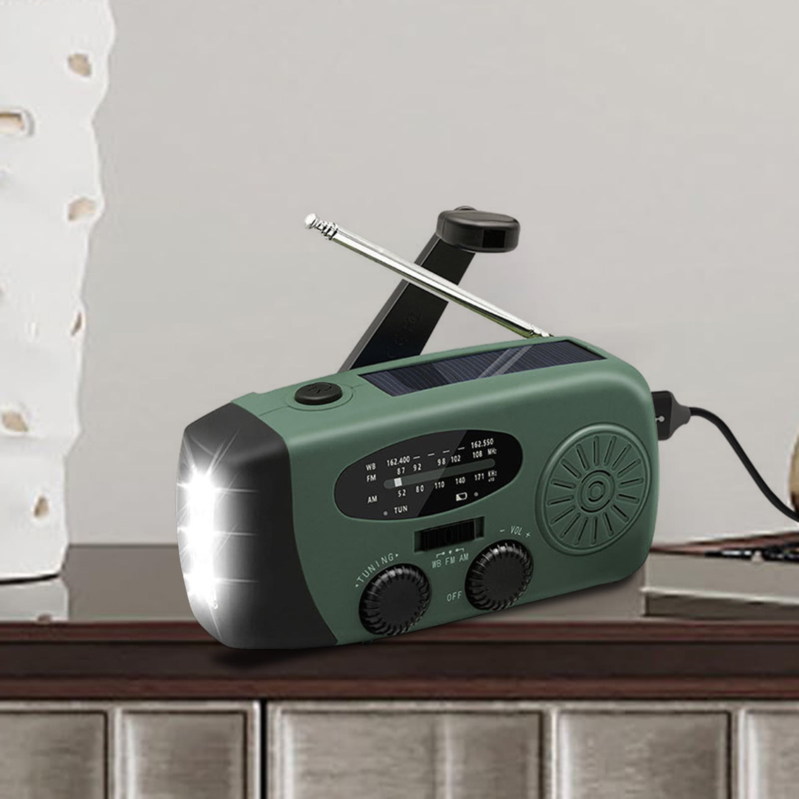 EcoNest Emergency Solar Hand Crank Dynamo AM/FM/WB Weather Radio LED ...