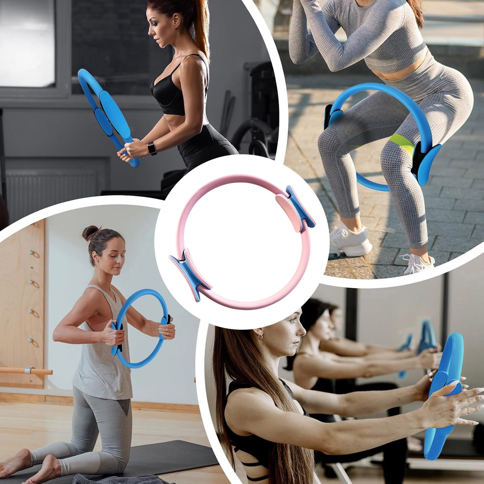 EcoNest Flexible Ring Fitness 14" Yoga Rings With Padded Handles For ...