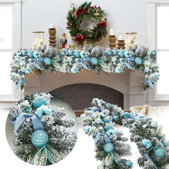 EcoNest Frosted Vine For Home Faux Winter Greenery Hanging With ...