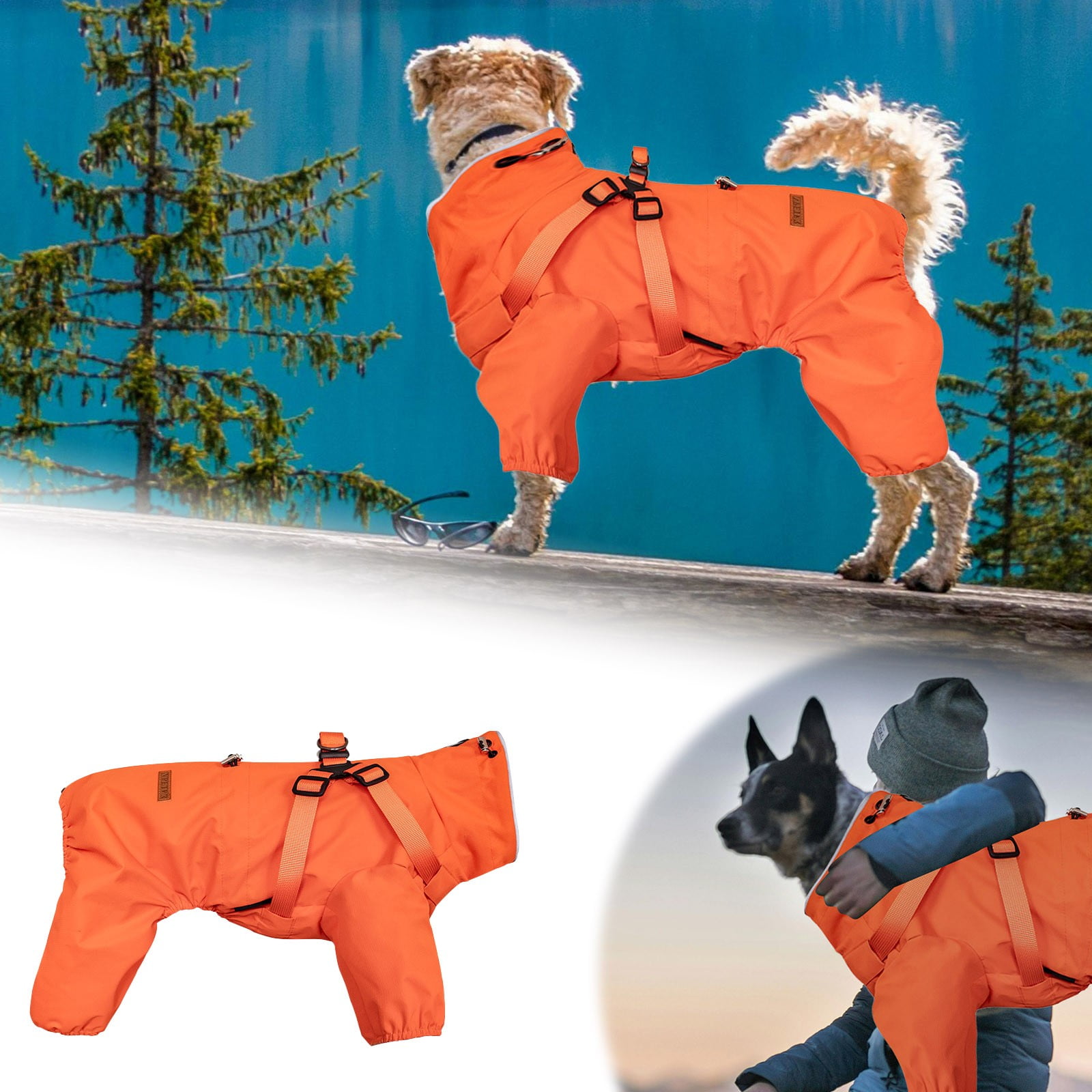 EcoNest Full Coverage Dog Raincoat With Four Leg | All Weather Pet ...
