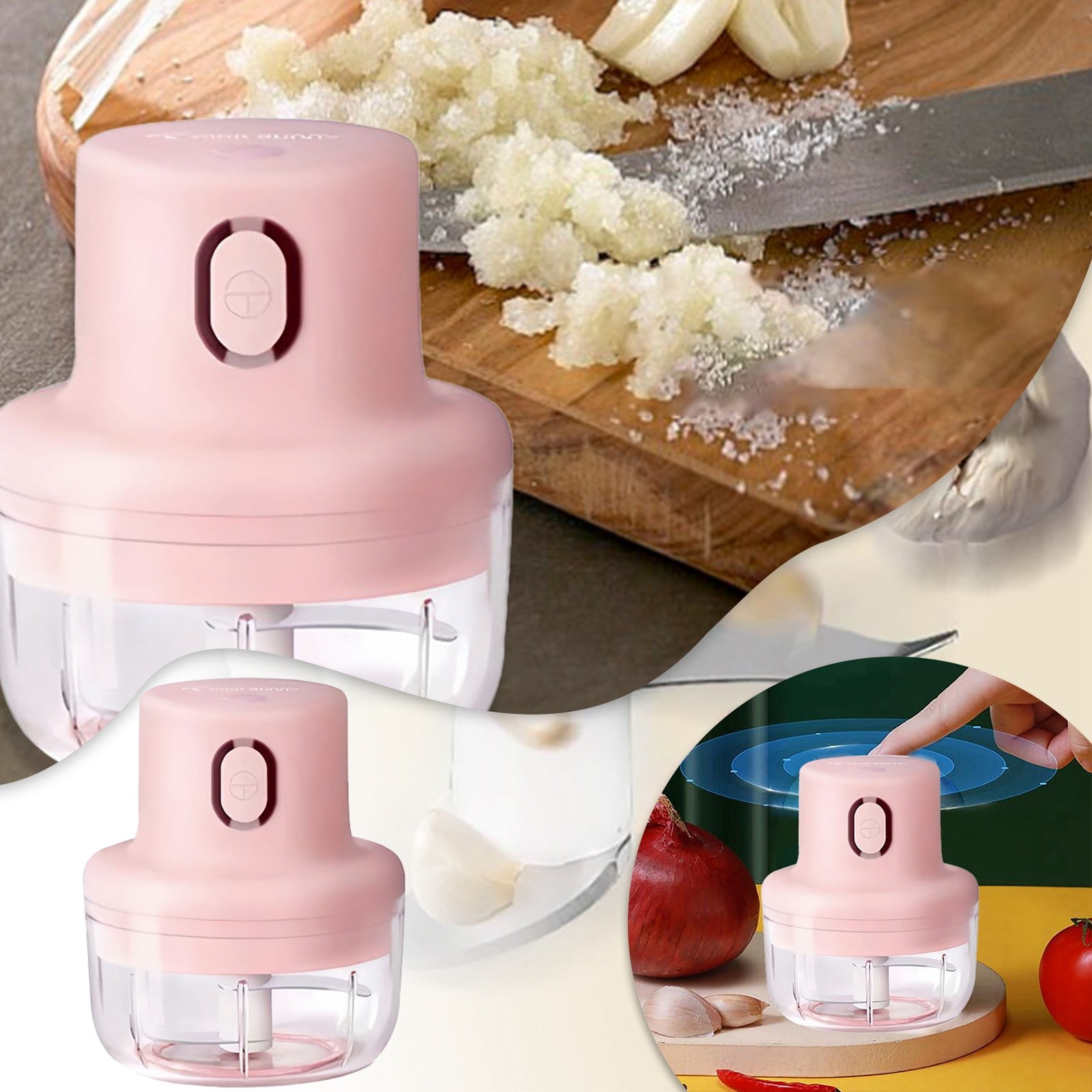 EcoNest Garlic Pounder Wireless Garlic Household Mini Kitchen Garlic ...