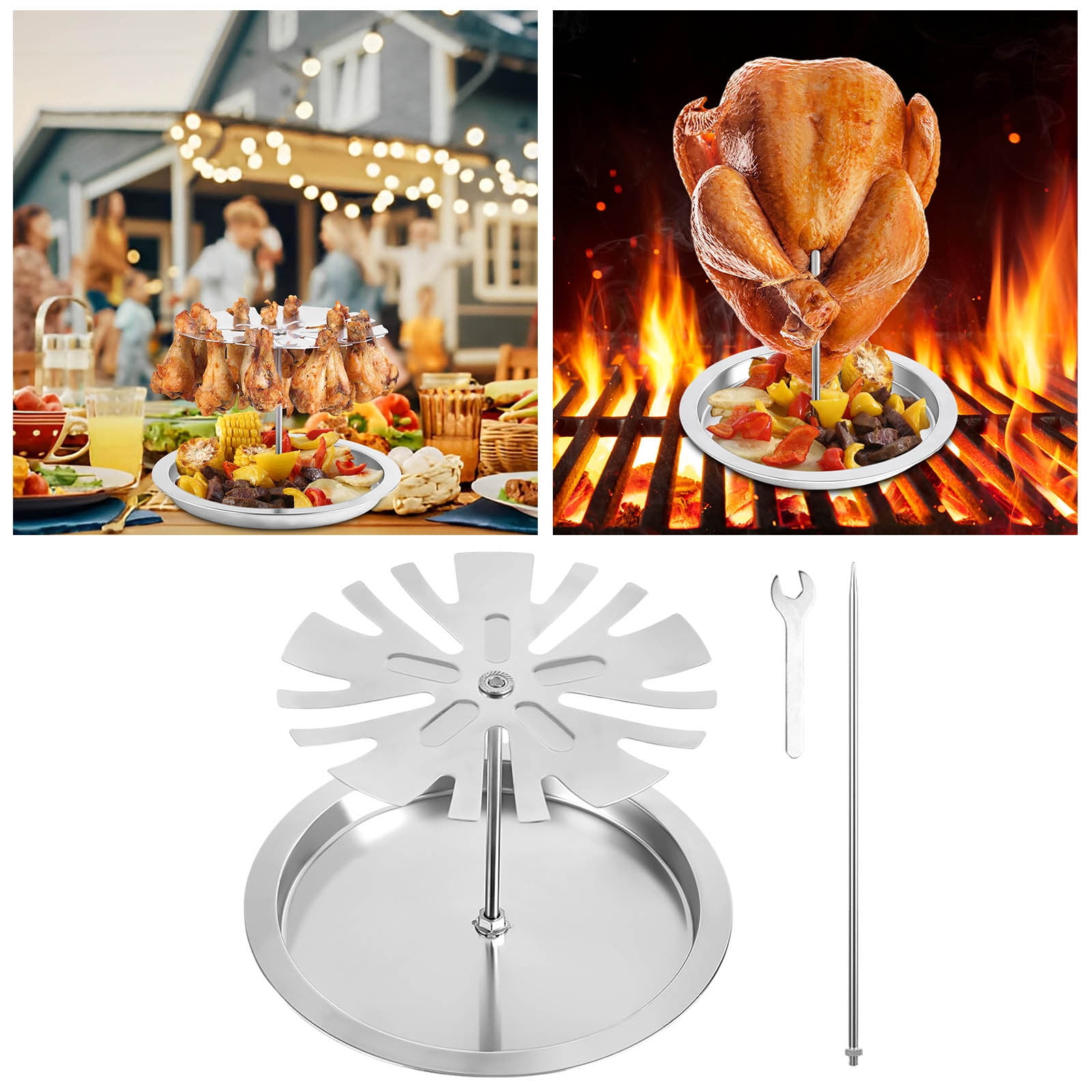 EcoNest Grill 1 Set Of Chicken Drumstick Racks 15 Slots Stainless Steel ...