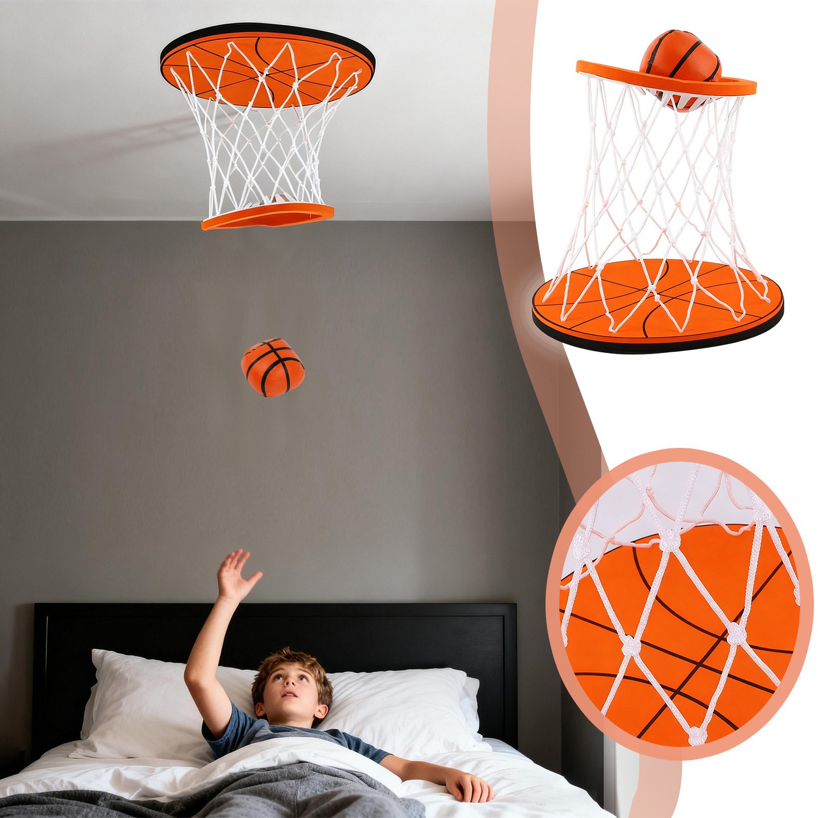 EcoNest Hanging Indoor Basketball Hoop On The Ceiling Mini Basketball ...