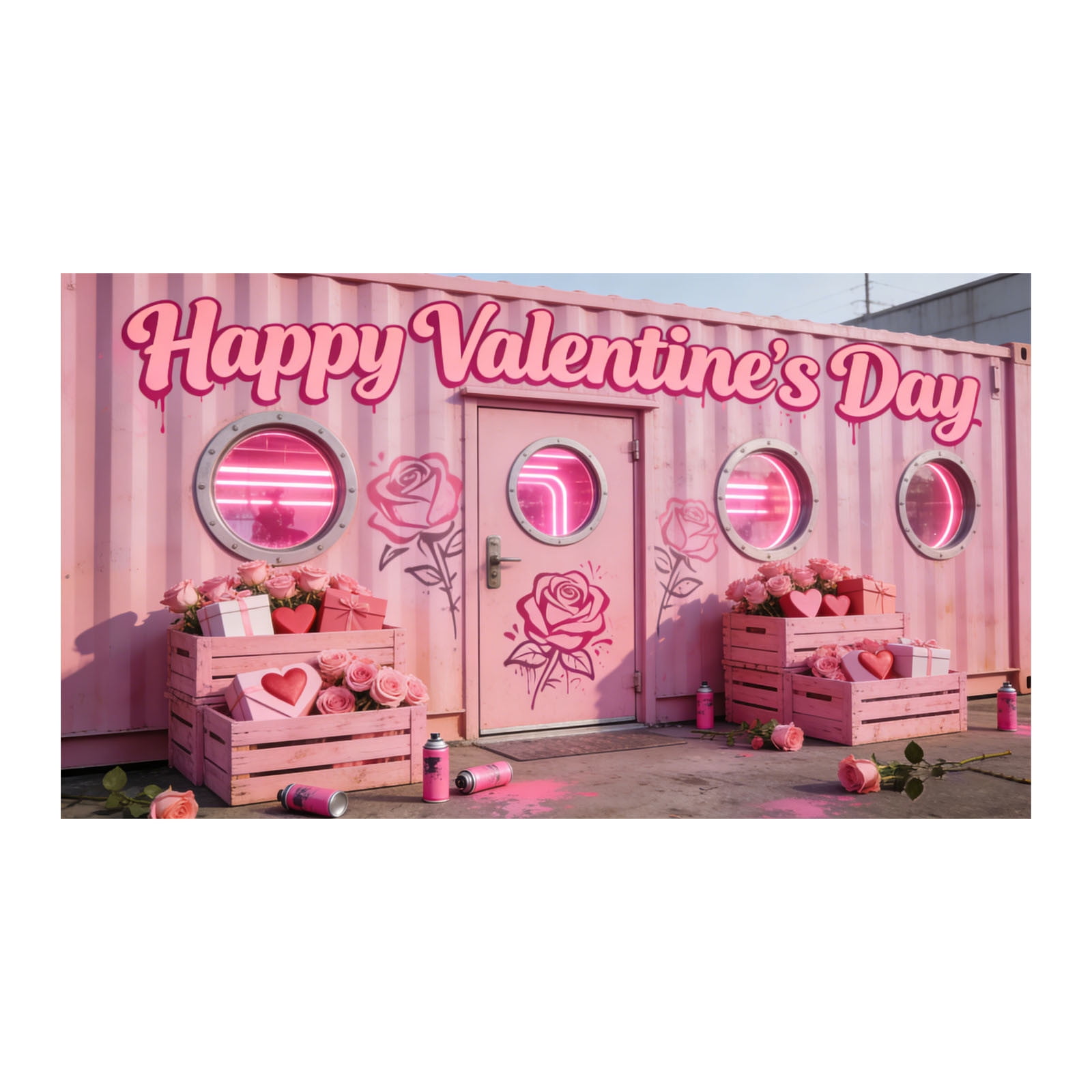 EcoNest Happy Valentines Day Garage Door Cover Hearts Happy Valentine's ...