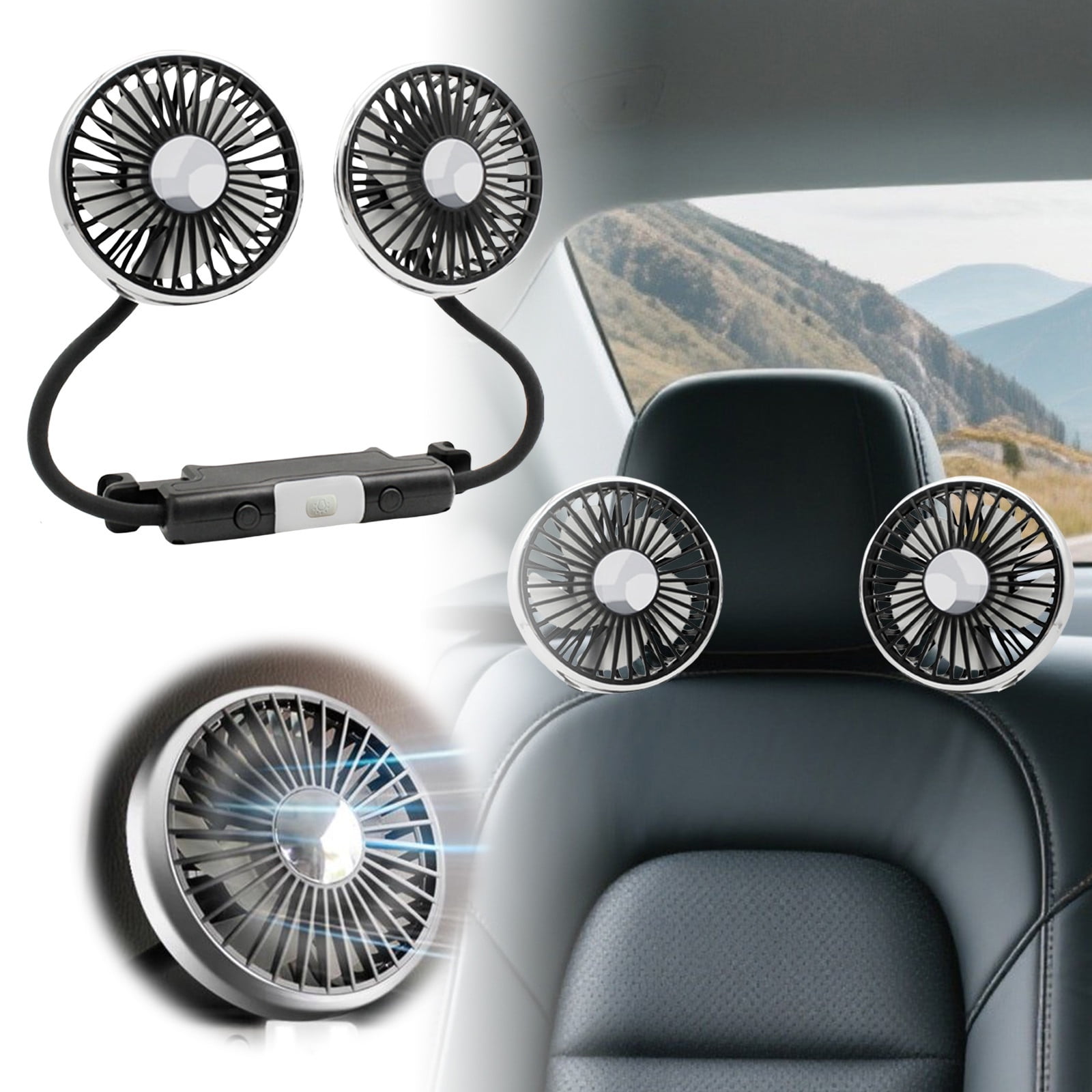 EcoNest Head Car Fan 360 Rotatable Adjustable Wind Force With Parking ...