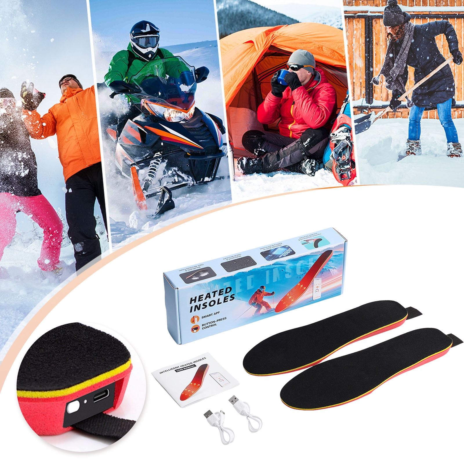 EcoNest Heated Insoles Rechargeable 3 Temperature Adjustable ...