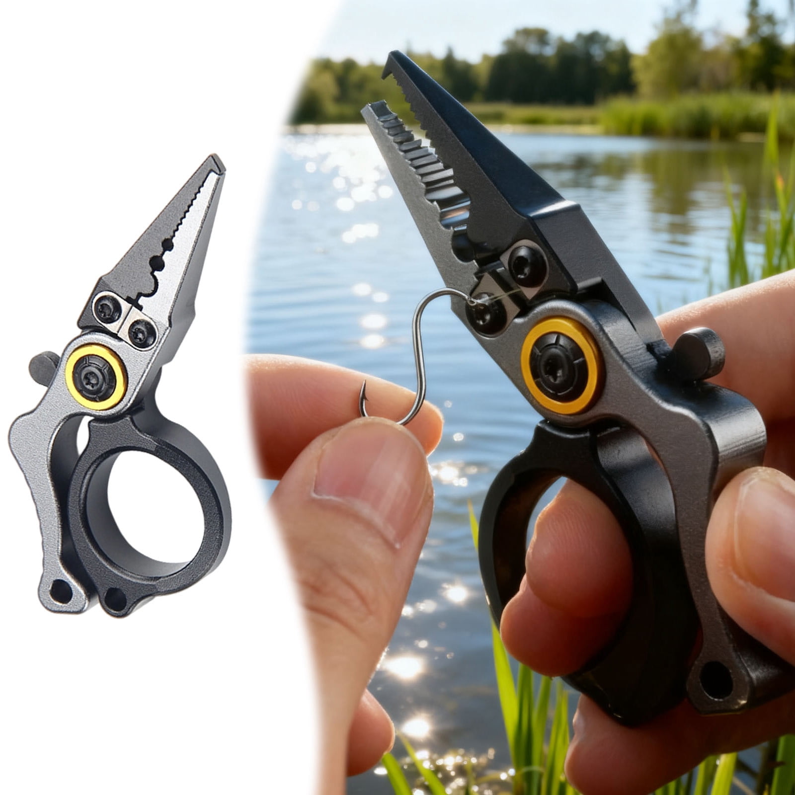 EcoNest Mini Fishing Pliers With Fly Fishing Retractor Tungsten Steel ...
