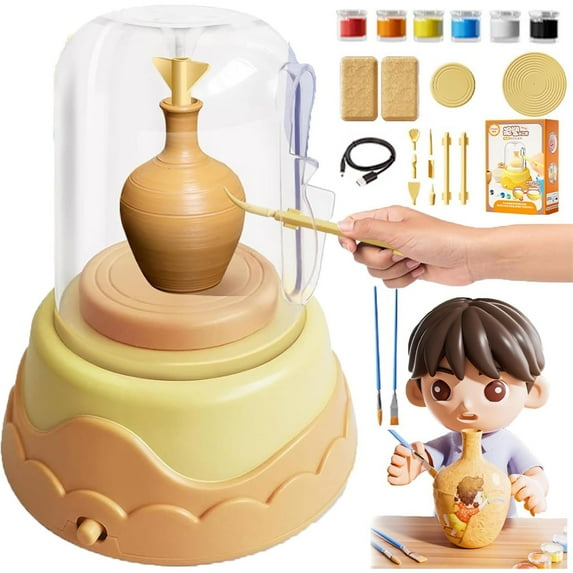 EcoNest Mini Pottery DIY Kids Pottery Wheel Kit Mini Pottery Wheel Set ...