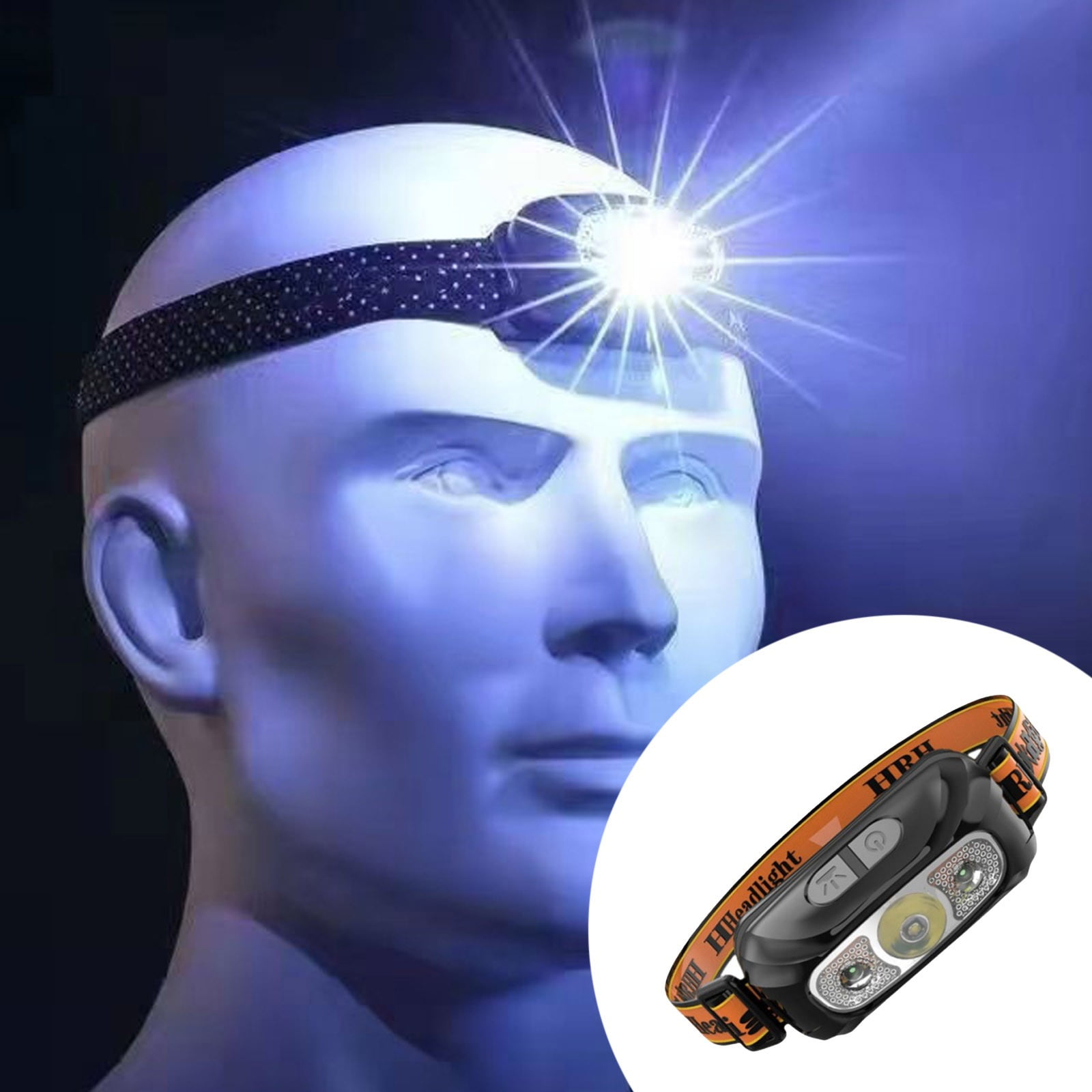 EcoNest Mini Rechargeable Powerful Sensor Headlamp Fishing Camping USB ...