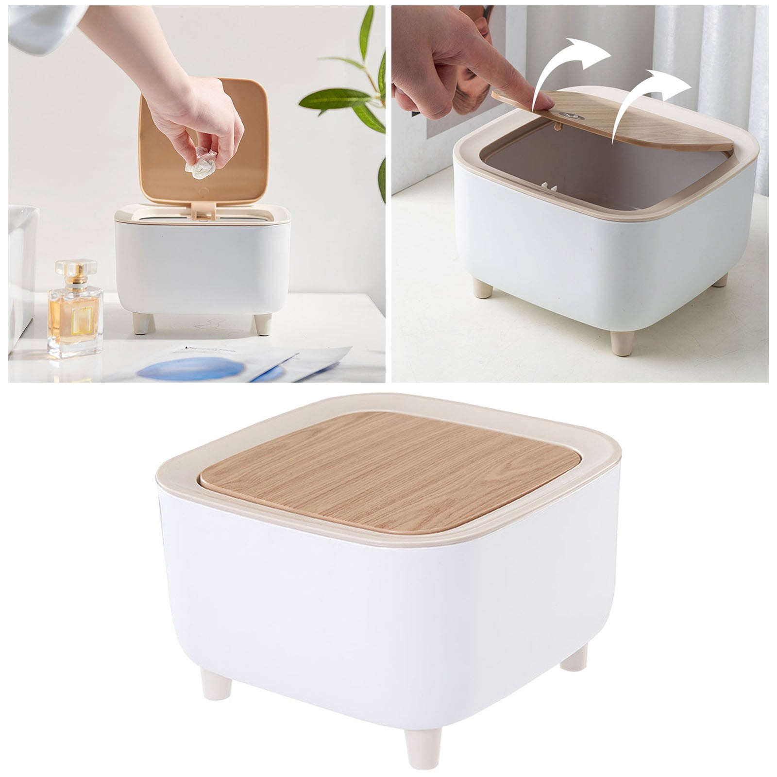 EcoNest Mini Trash Can With Lid Countertop Small Desktop Garbage Cans ...